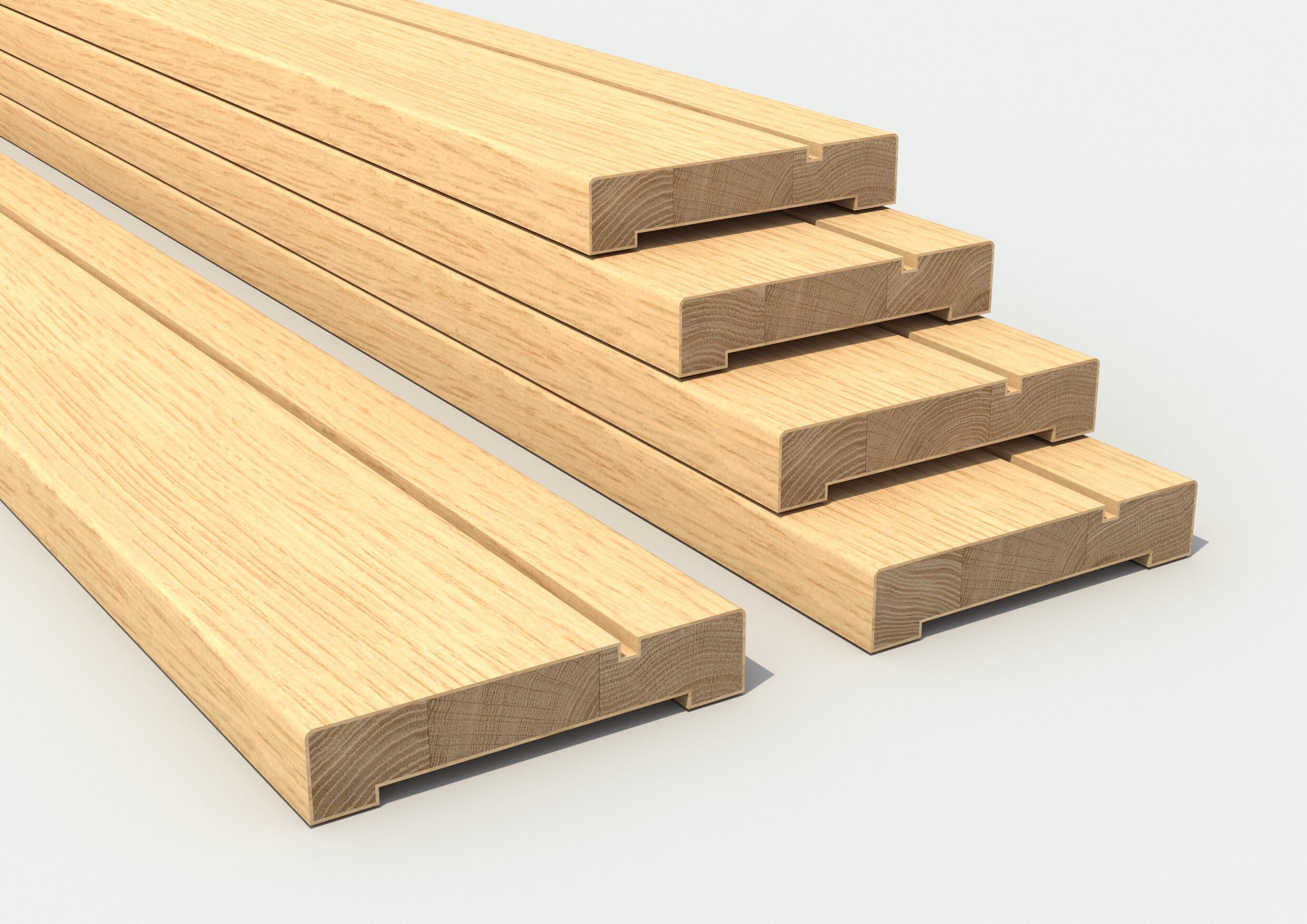 Grooved Prefinished Oak Architrave - 1 Set Covers Both Sides (80mm x ...