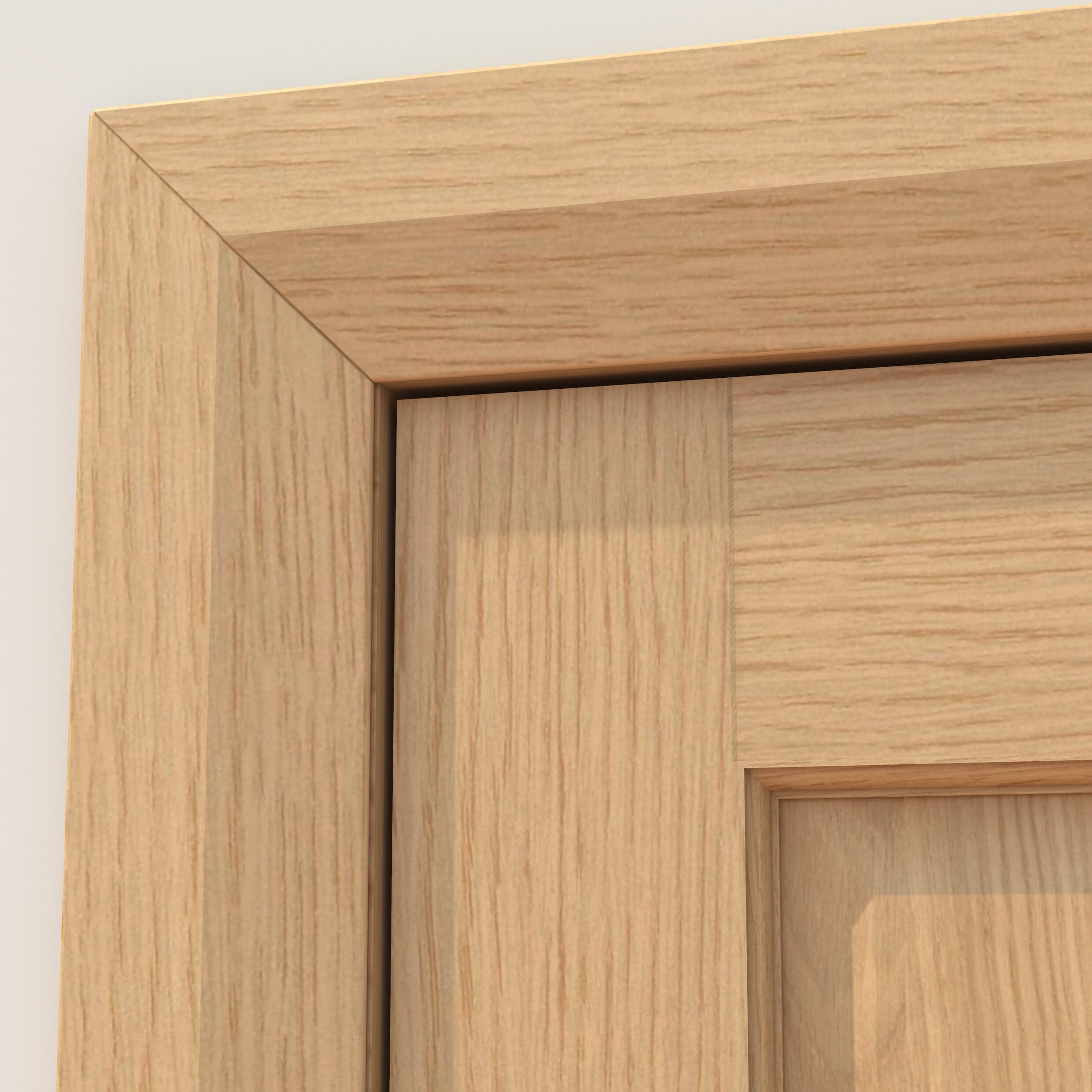 Chamfered Prefinished Oak Architrave - 1 Set Covers Both Sides (90mm x 16mm) at Vibrant Doors