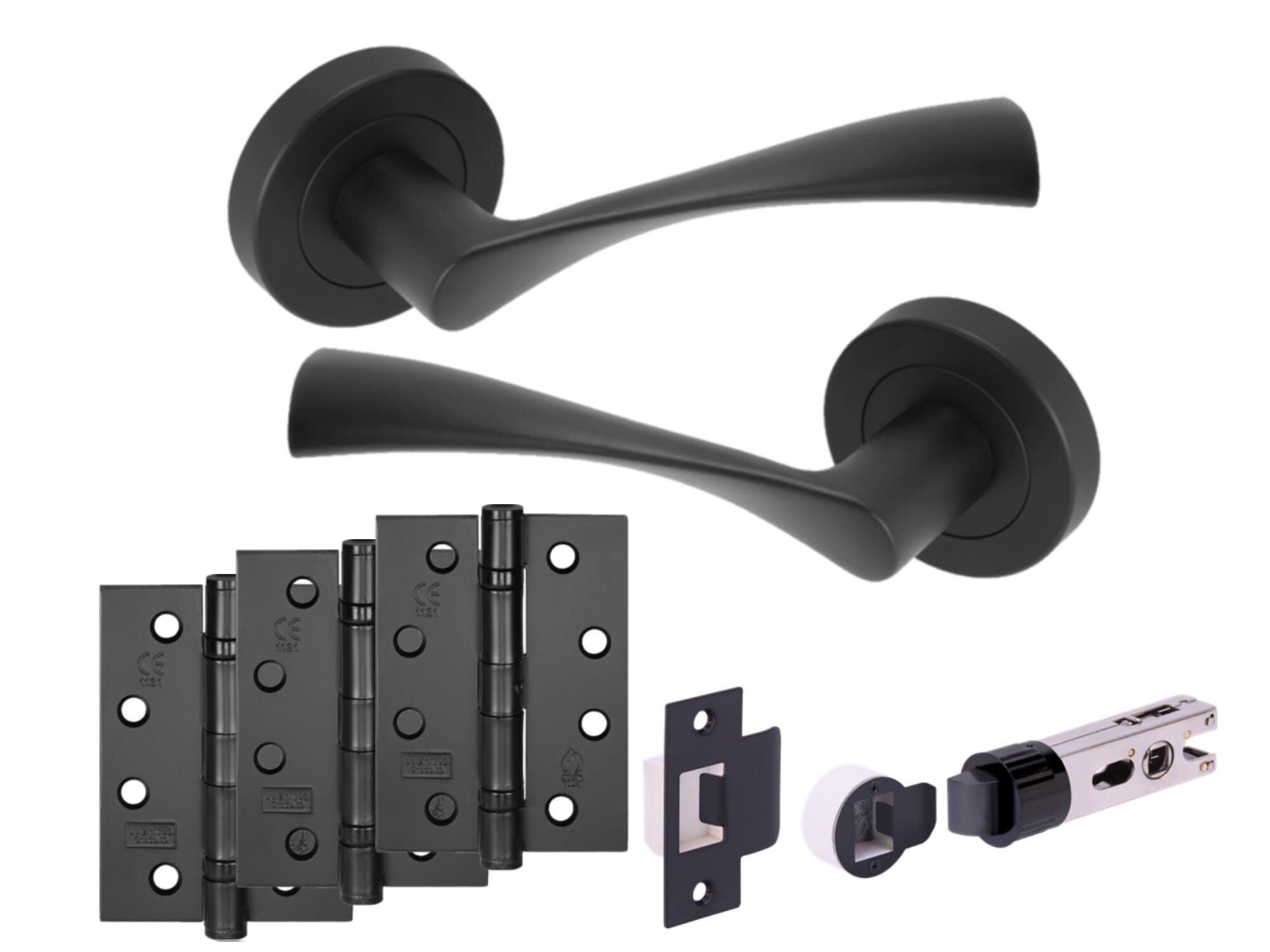 Chellaston Matt Black Bullet Handle Pack at Vivid Doors