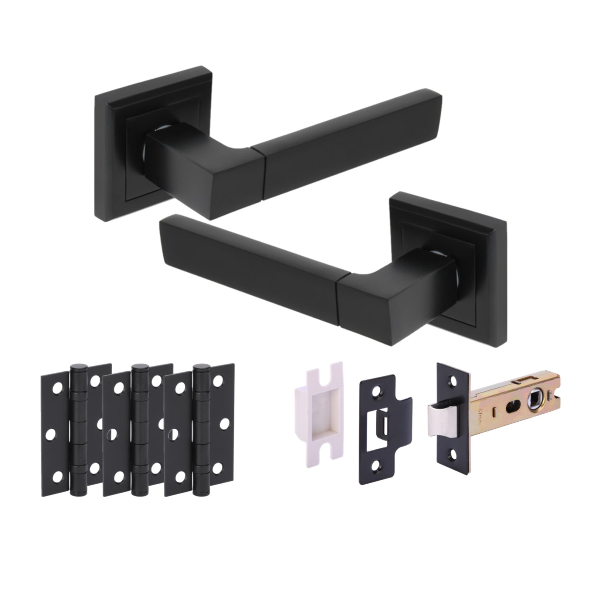 Reno Matt Black Handle Pack at Vivid Doors