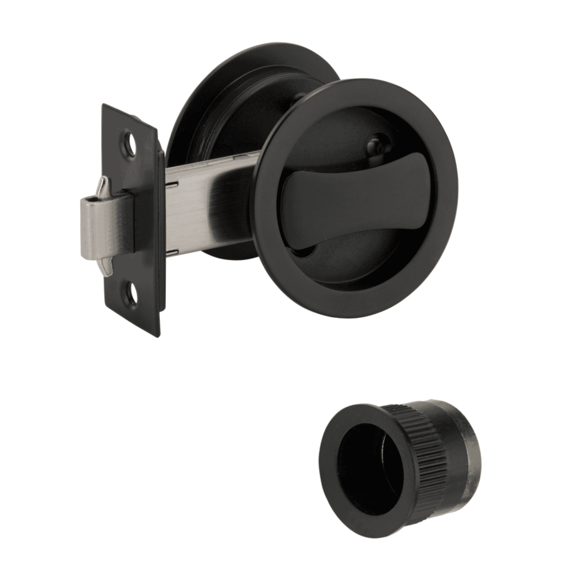 Matt Black Pocket Door Privacy Latch at Vibrant Doors