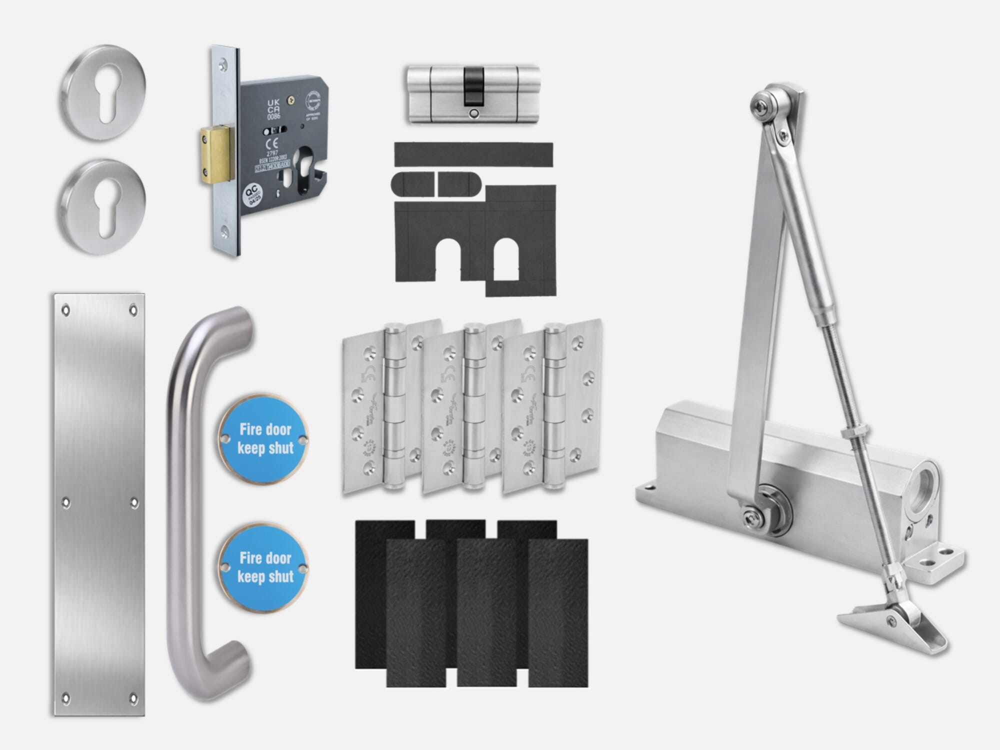 FD30 Fire Door Push/ Pull Euro Dead Lock Pack at Express Doors Direct