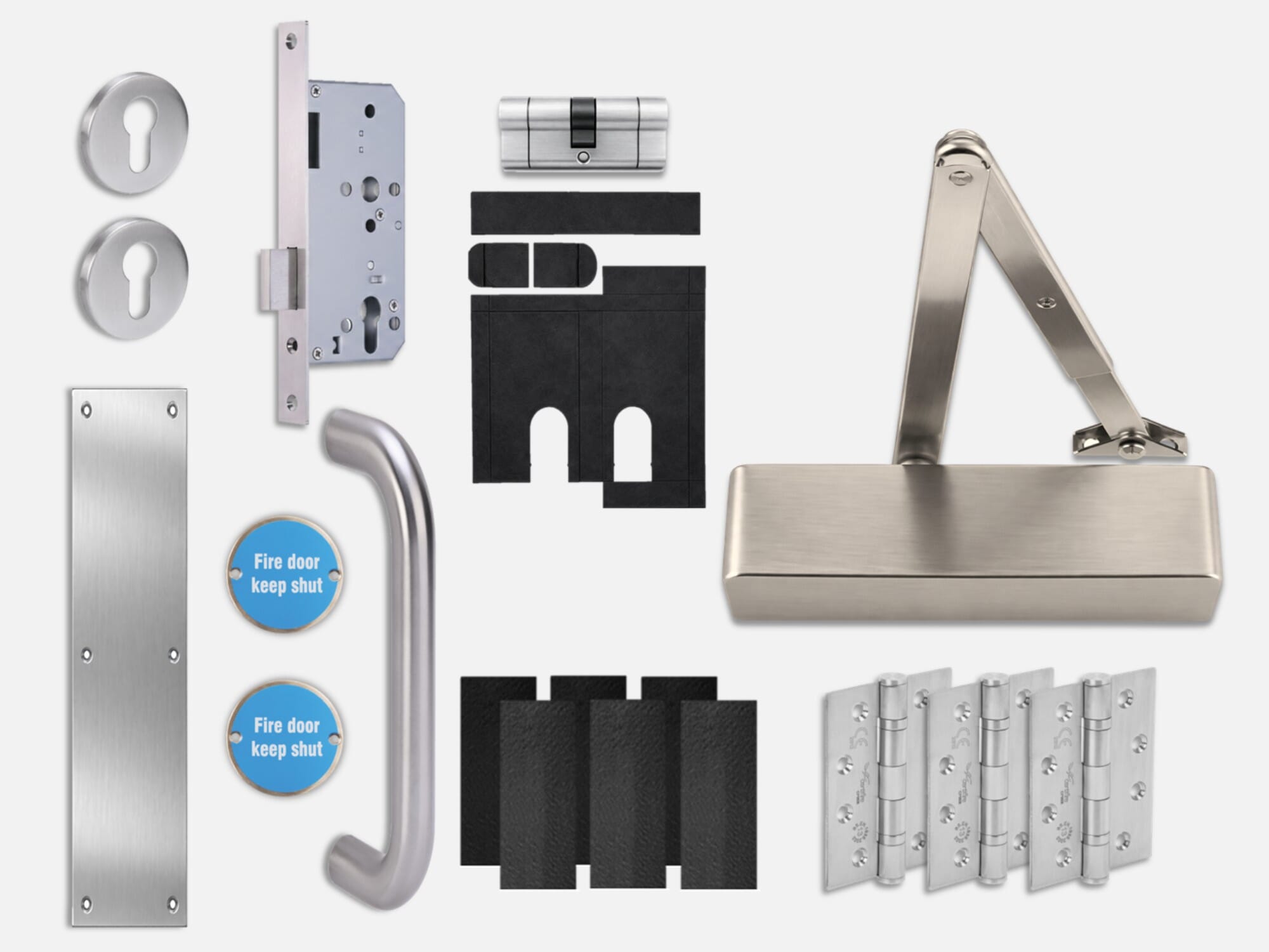 FD30 Fire Door Push/ Pull Euro Dead Lock Pack at Express Doors Direct