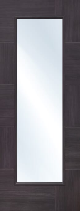 Ravenna Umber Grey Laminate - Clear Glass Internal Door Set at Vivid Doors