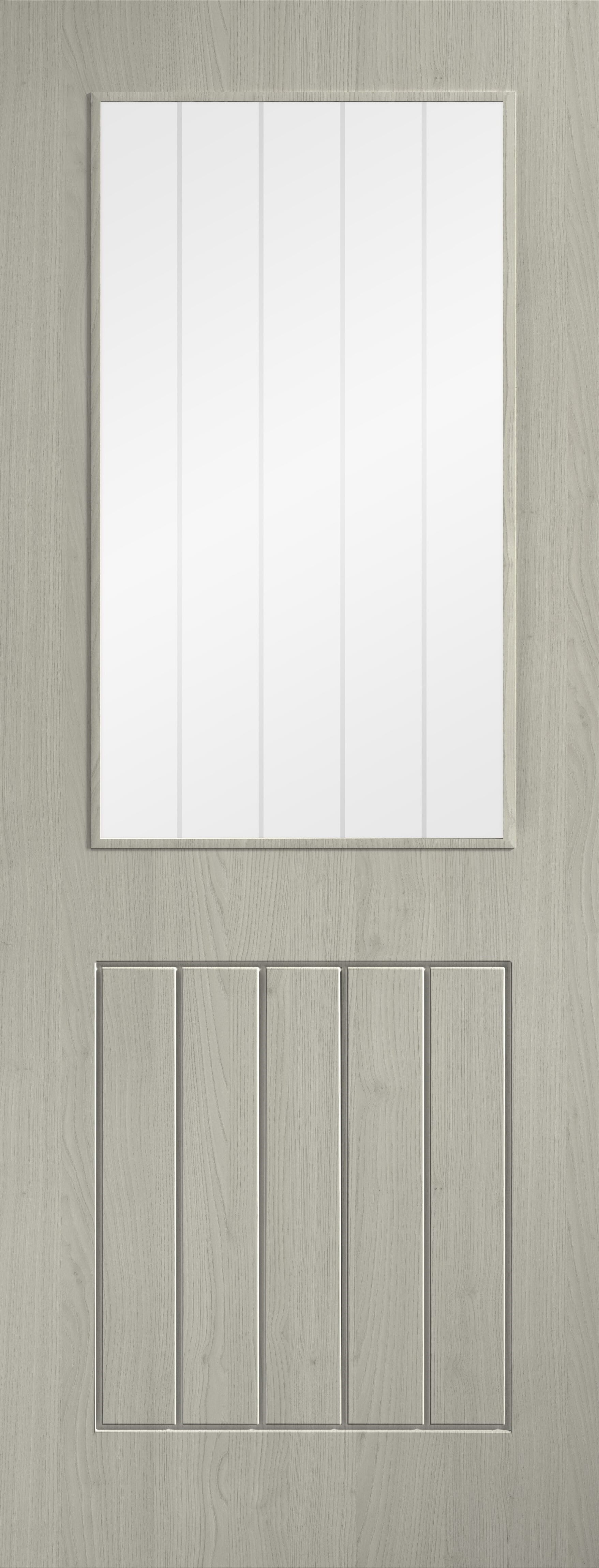 Cottage Light Grey Clear Glass with Frosted Lines Laminate Internal ...