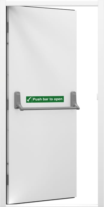 CLIMADOOR White Steel Fire Exit External Door Set at Vivid Doors