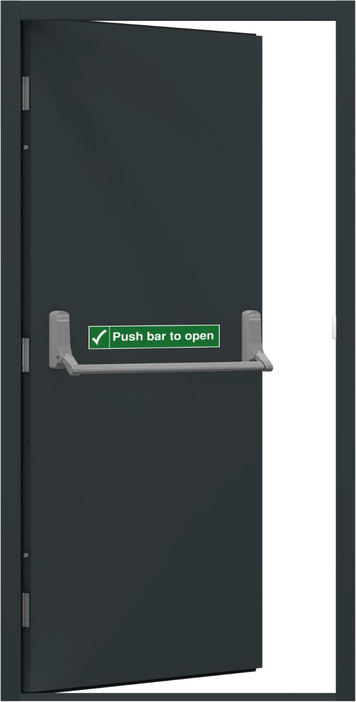 Climadoor Anthracite Grey Steel Fire Exit External Door Set At Climadoor