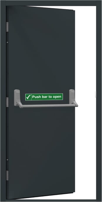 CLIMADOOR Anthracite Grey Steel Fire Exit External Door Set at Vivid Doors