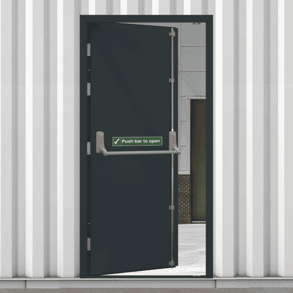 Climadoor Anthracite Grey Steel Heavy Duty Fire Exit External Door Set ...