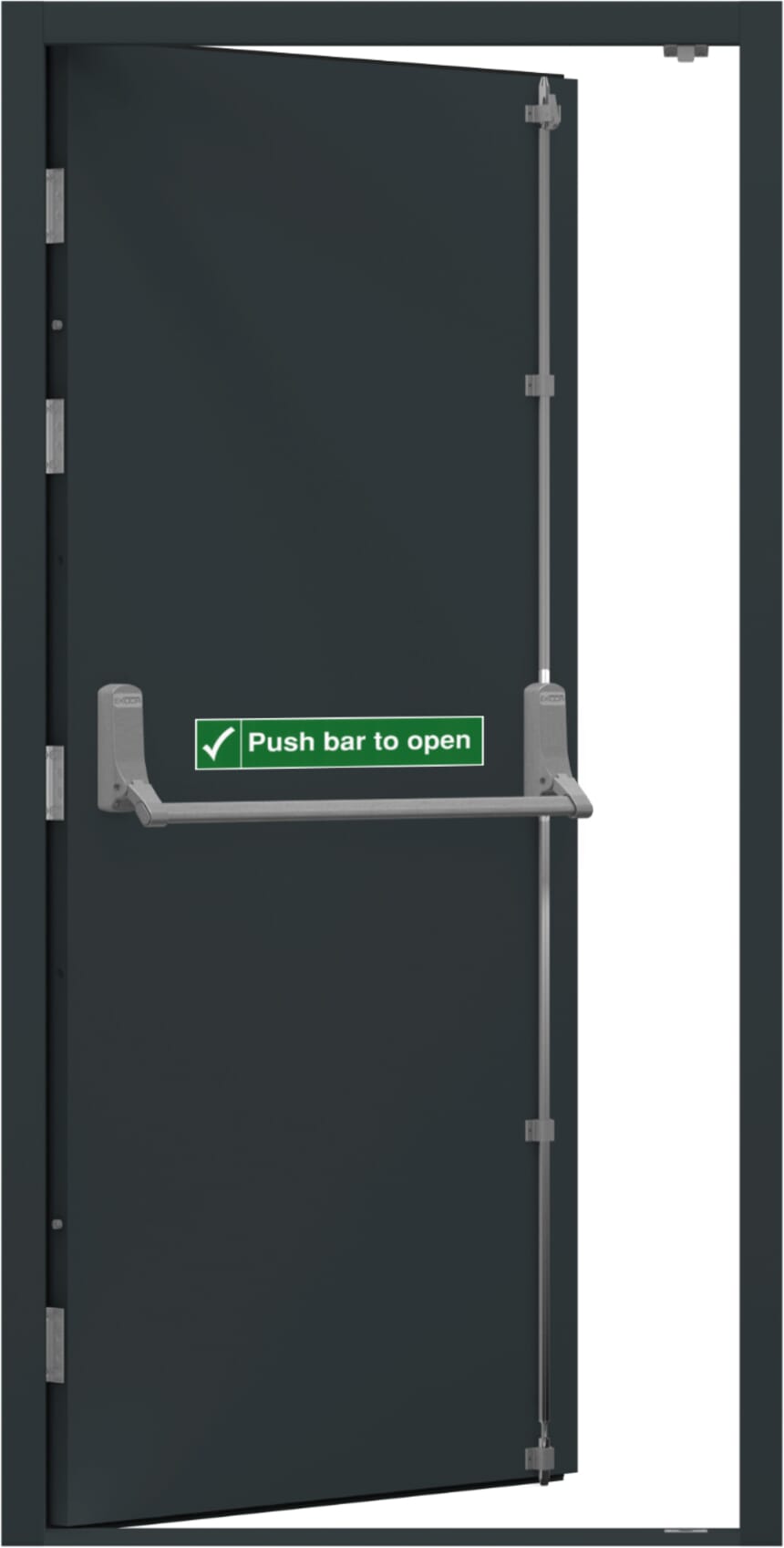 Climadoor Anthracite Grey Steel Heavy Duty Fire Exit External Door Set ...