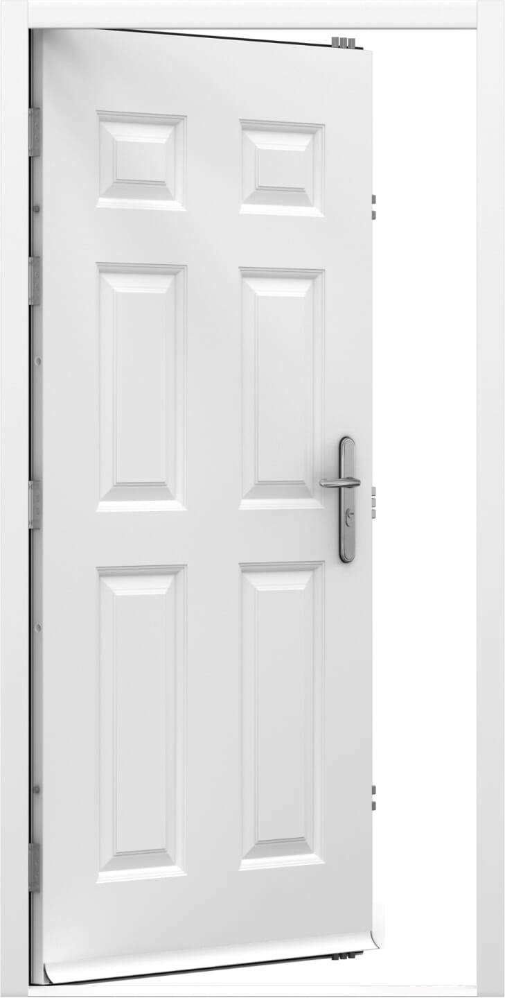 Climadoor White Steel 6 Panel Heavy Duty Personnel External Door Set At ...