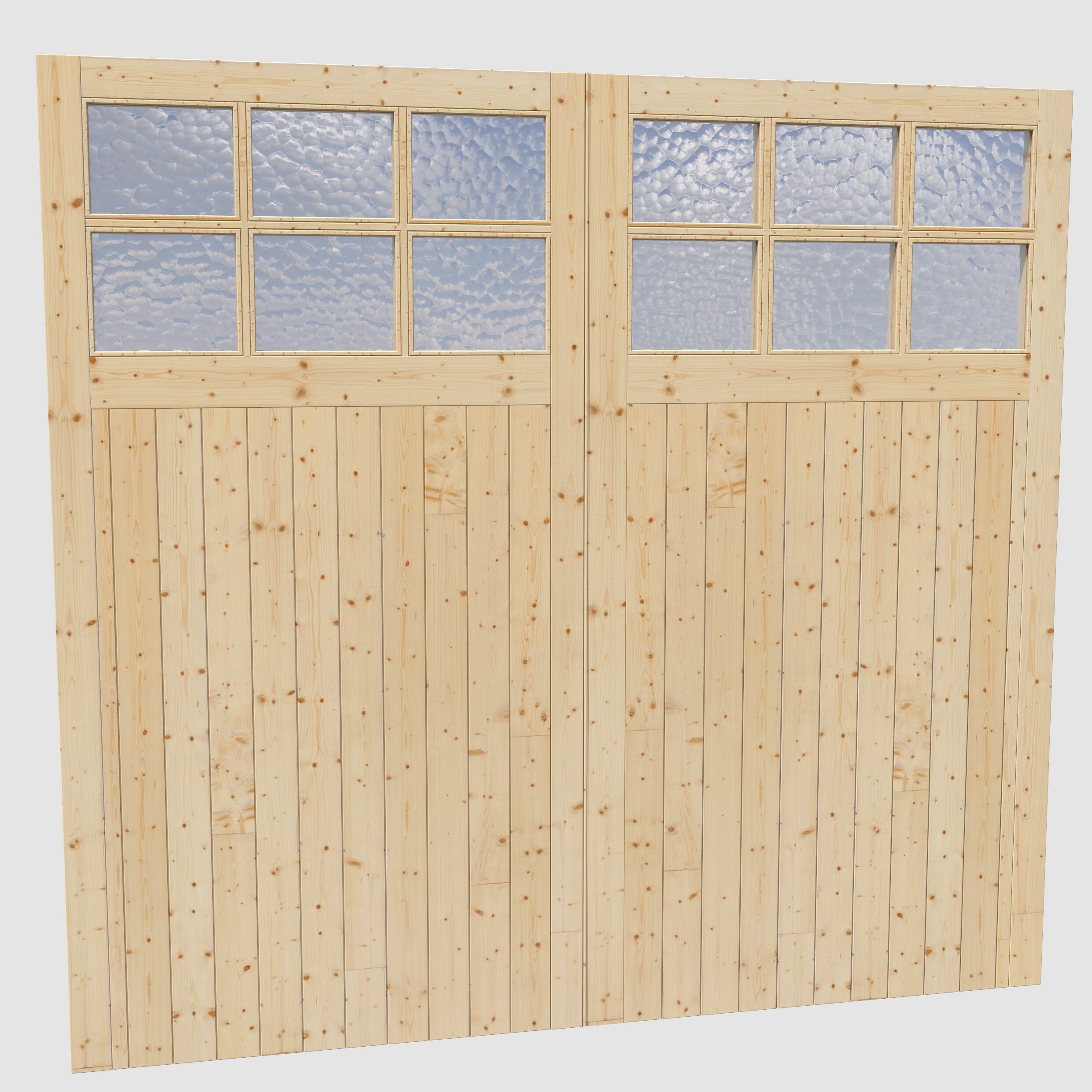 2135x2135x44mm (HxWxD) Framed, Ledged and Braced Solid Pine Garage Door ...