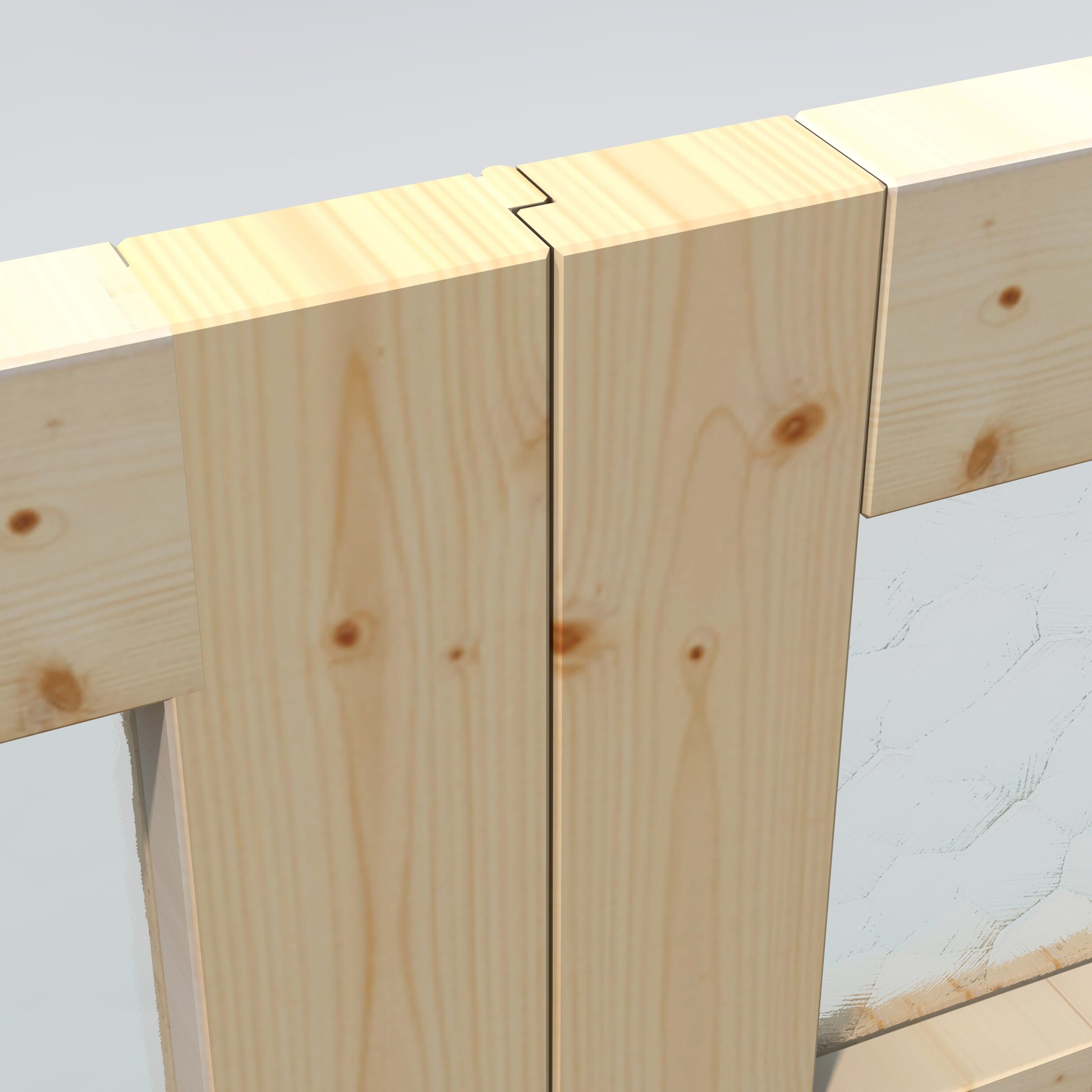 1981x2135x44mm (HxWxD) Framed, Ledged and Braced Solid Pine Garage Door ...