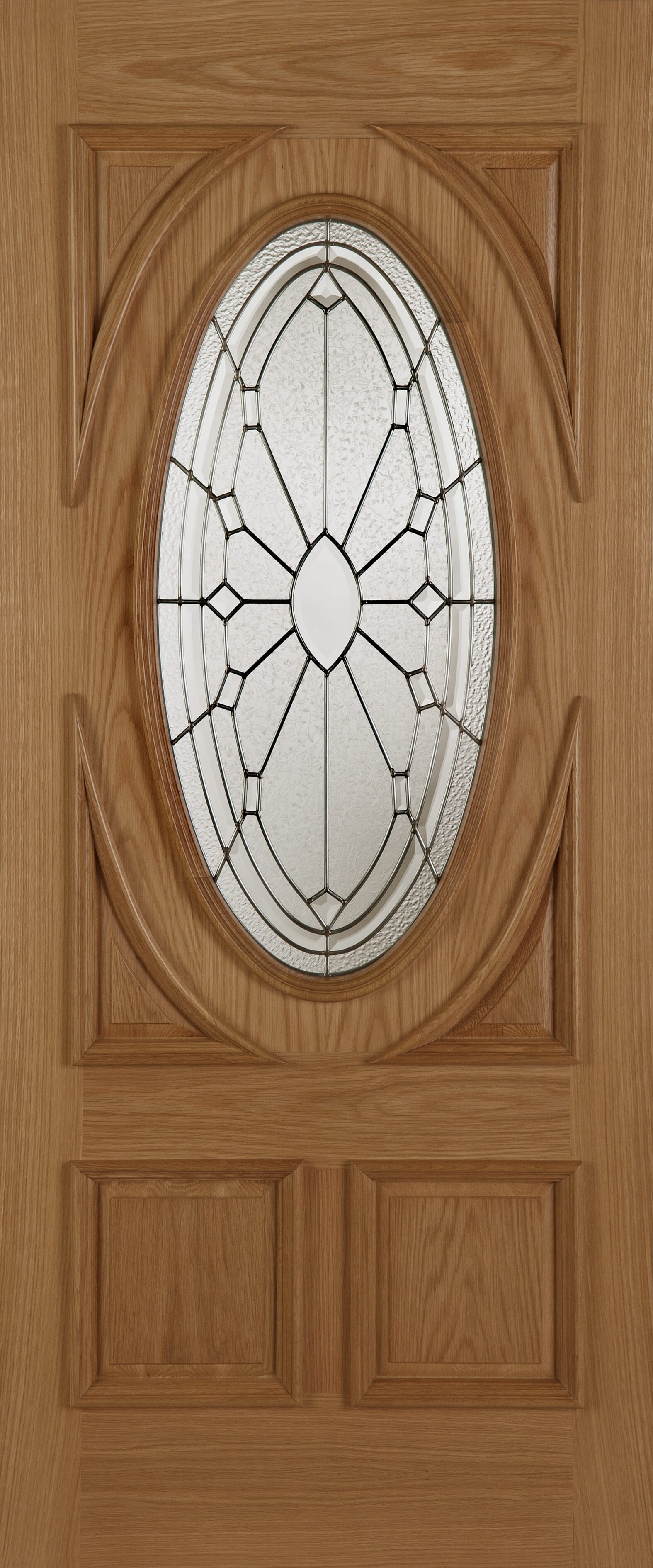 Sovereign Oak RM1S Decorative Glass External Doors at Vibrant Doors