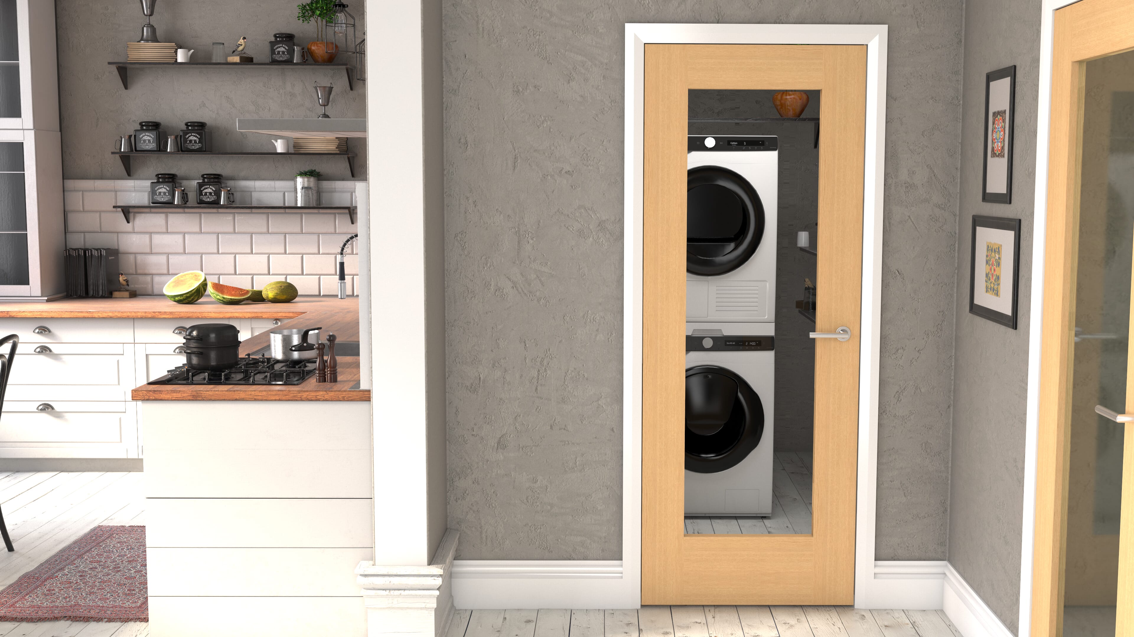 1981 x 762 x 44mm (30") Glazed Oak P10 - Clear Glass FD30 Fire Door ...