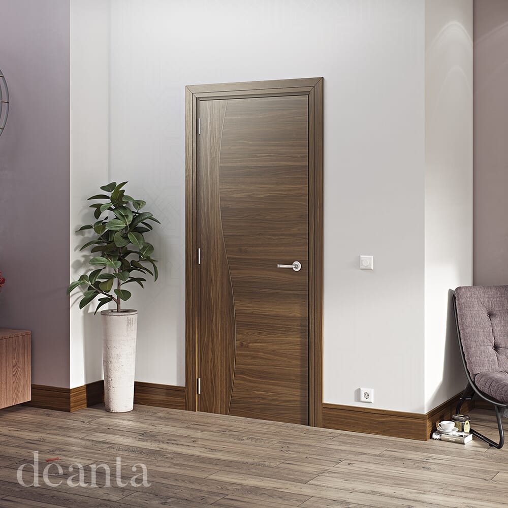 Walnut Aspect Fire Door at Vibrant Doors