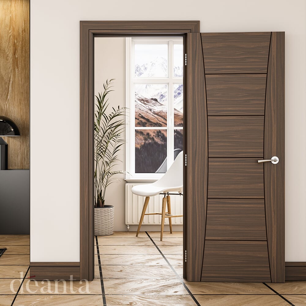 Pamplona Walnut Fire Door at Vivid Doors