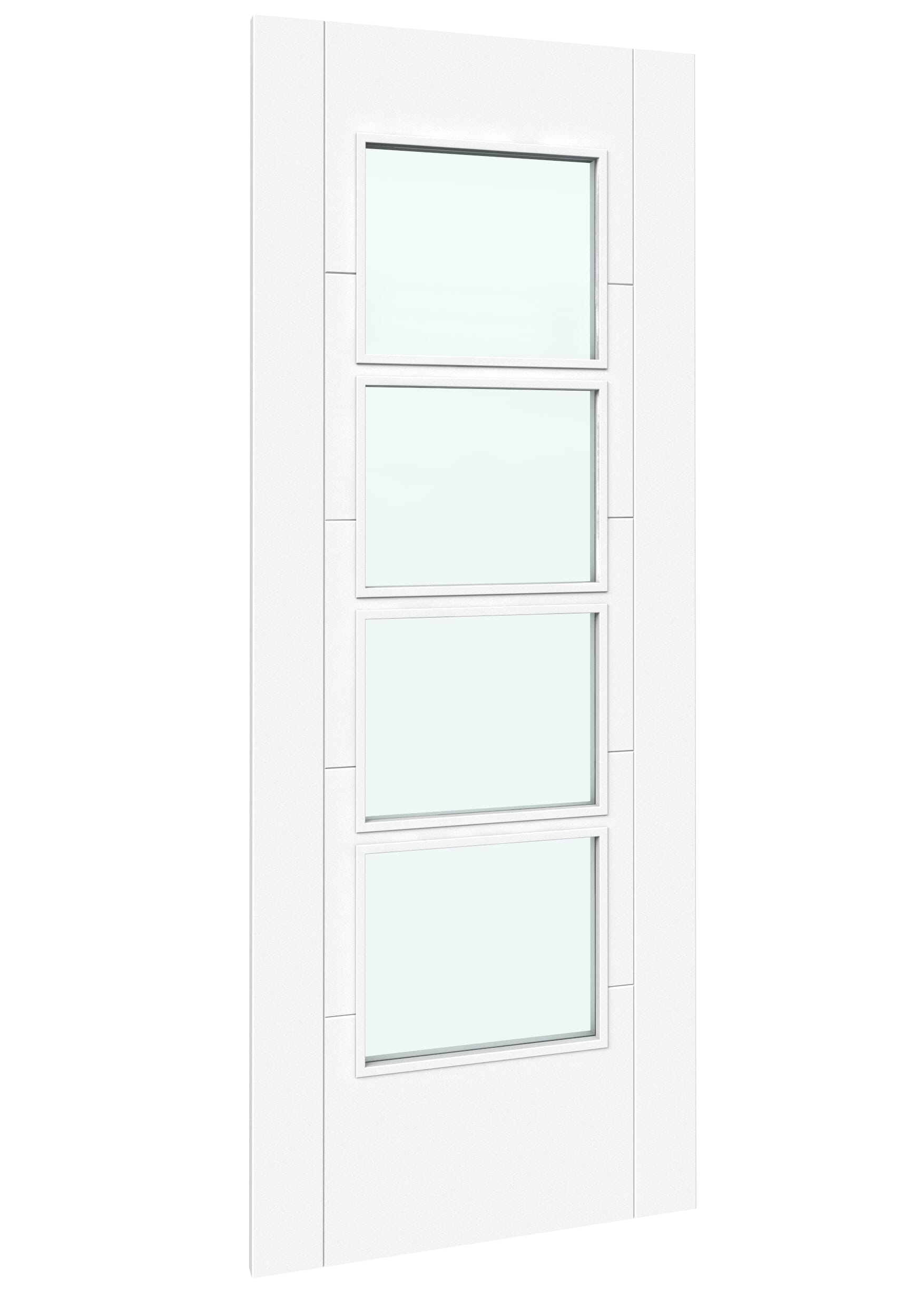 White Primed Ladder 4 Lite Clear Glazed Fire Door At Green And Taylor