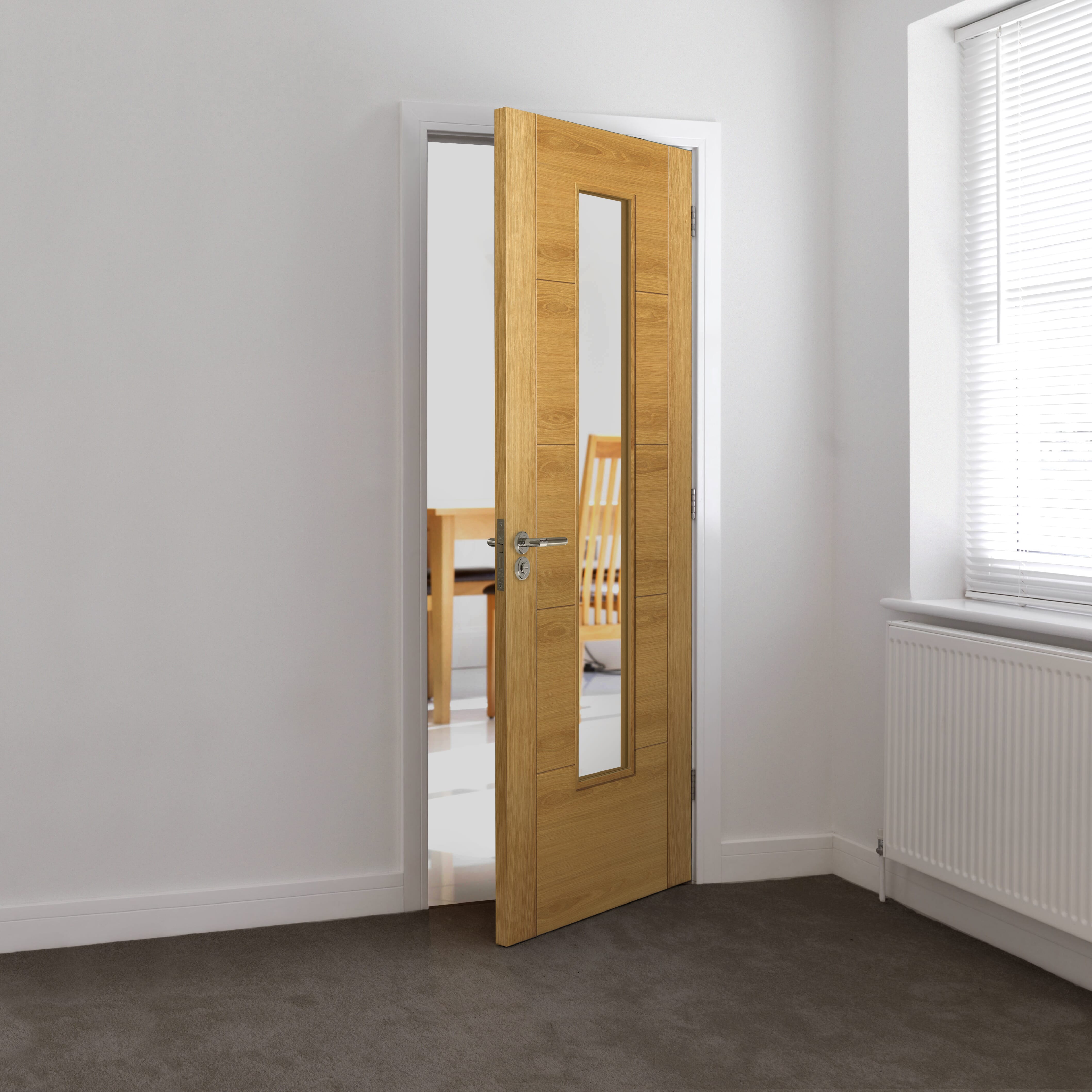 Emral Oak Glazed - Prefinished Fire Door at Vibrant Doors