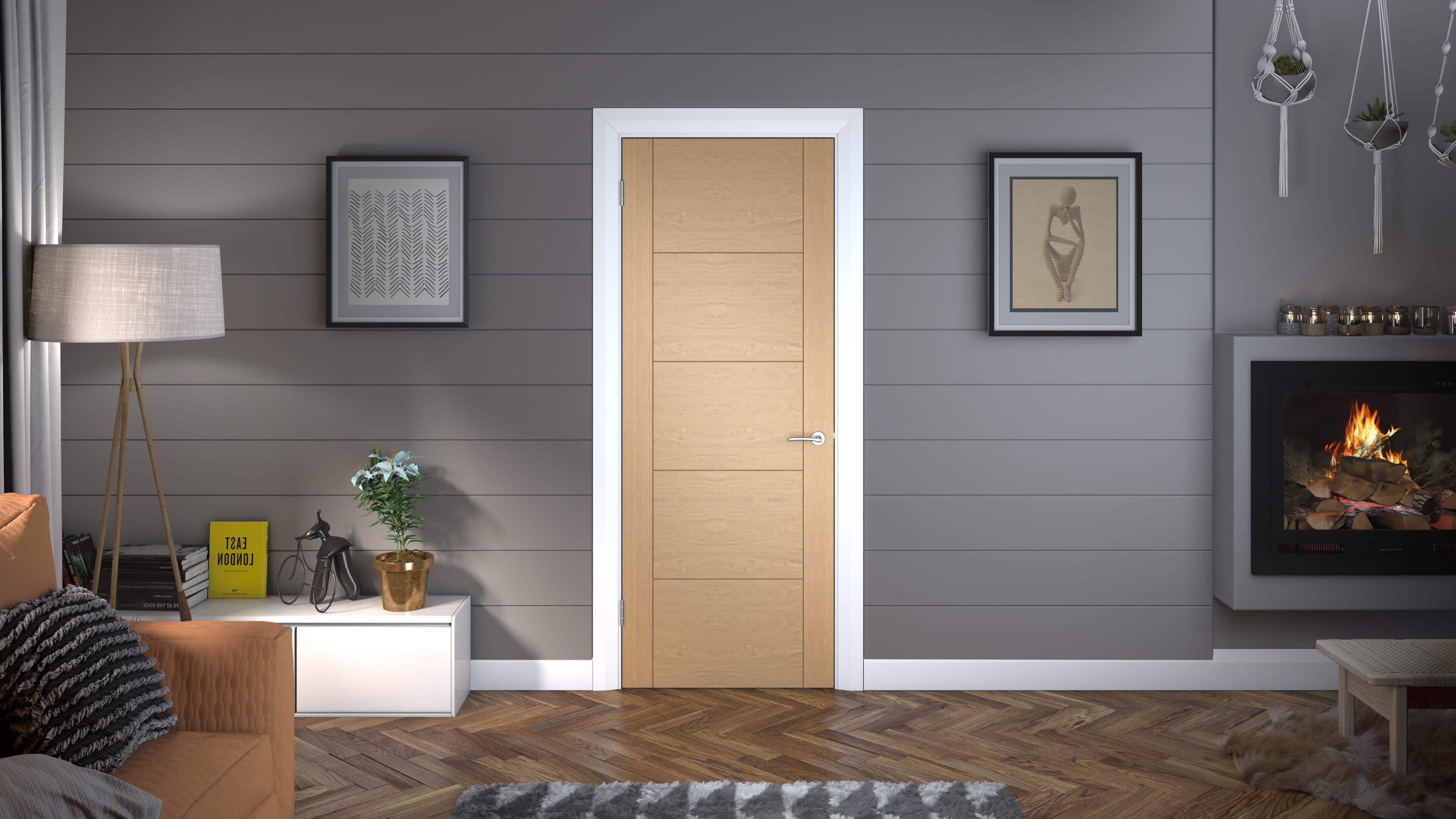 2040x926x44mm (80x36") FD30 ISEO Oak Solid Core Fire Door | VOISEO926FD