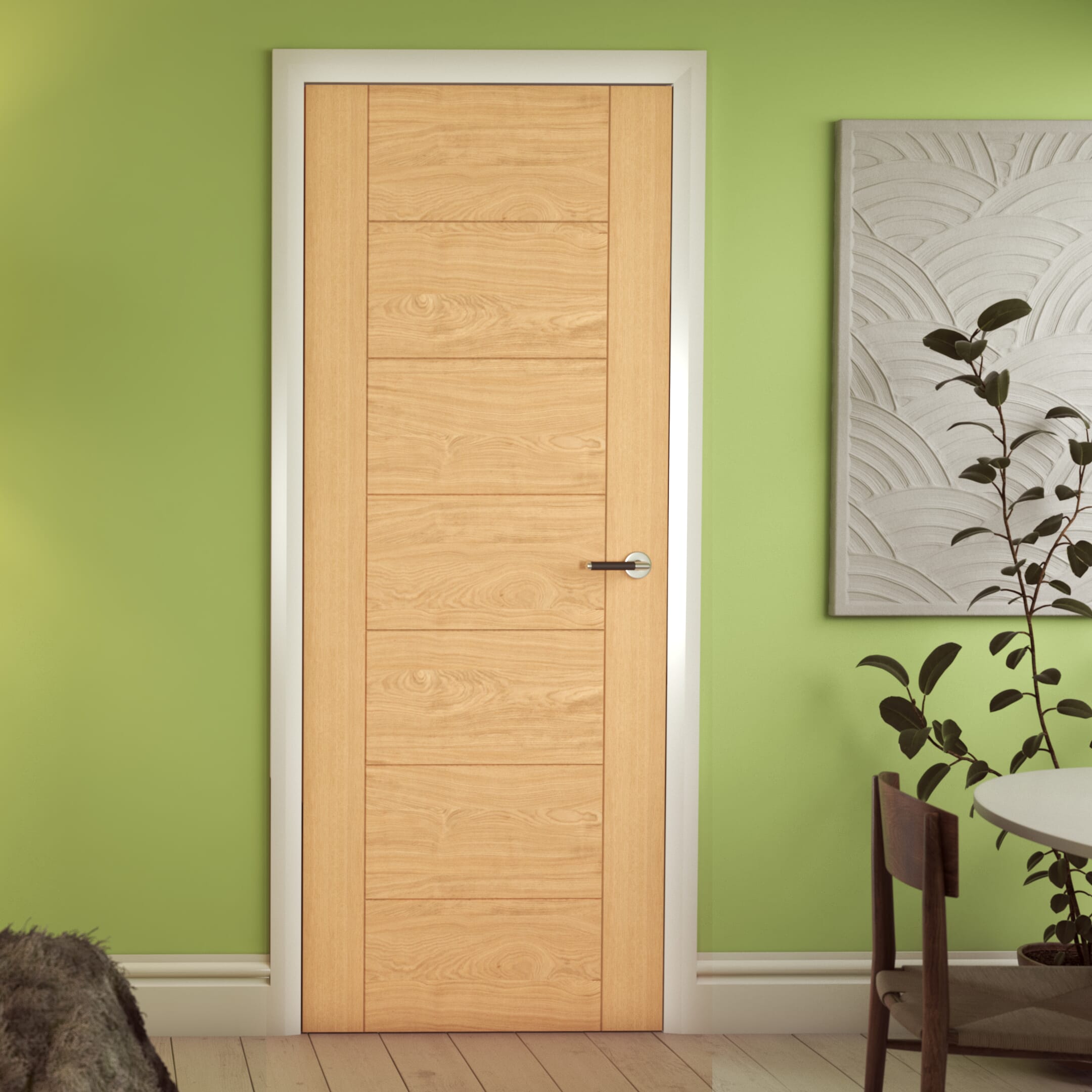 1981 x 686 x 44mm (27") Modern 7P Oak FD30 Fire Door (VOCAR27-FD) at ...