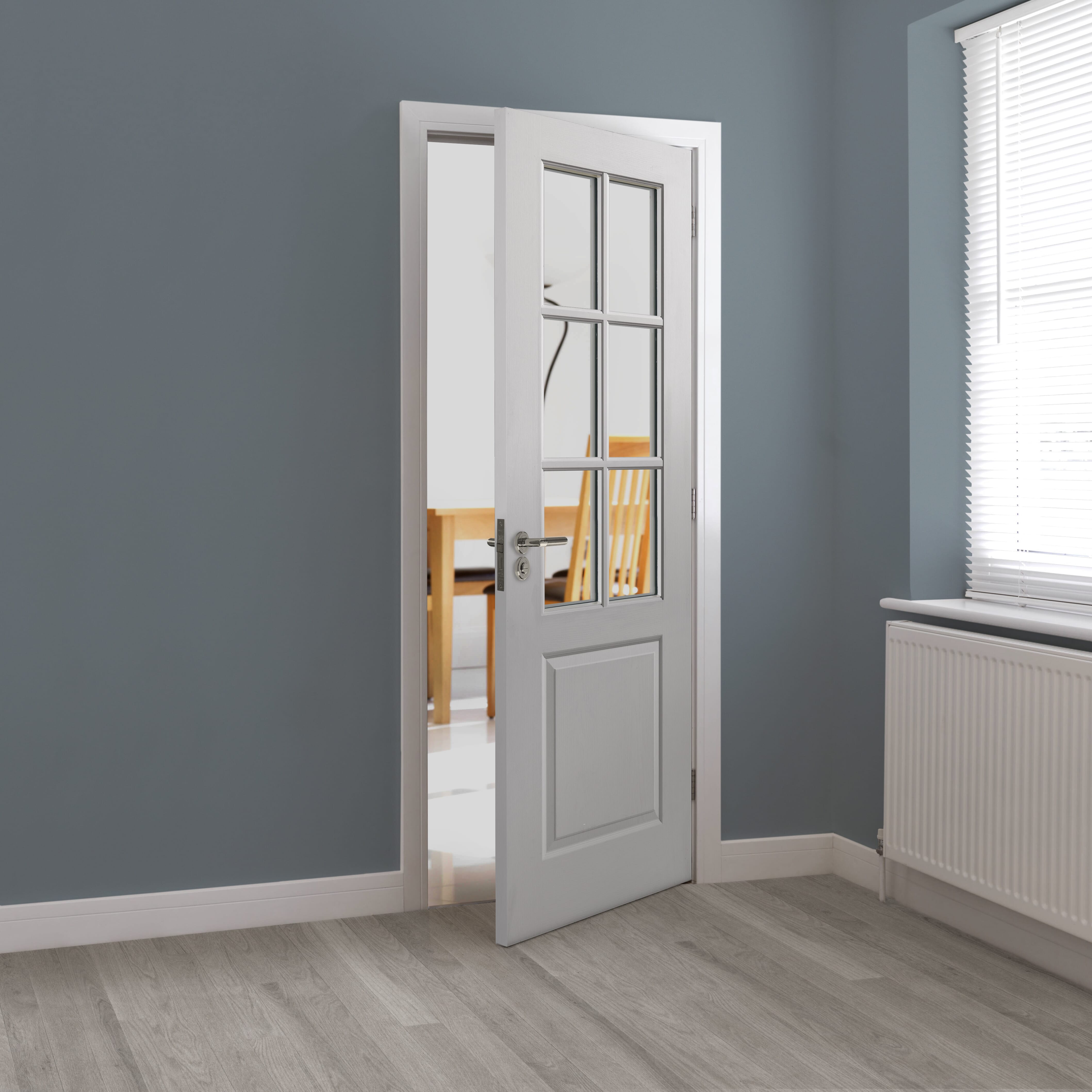 White Faro Glazed Fire Door at Vivid Doors