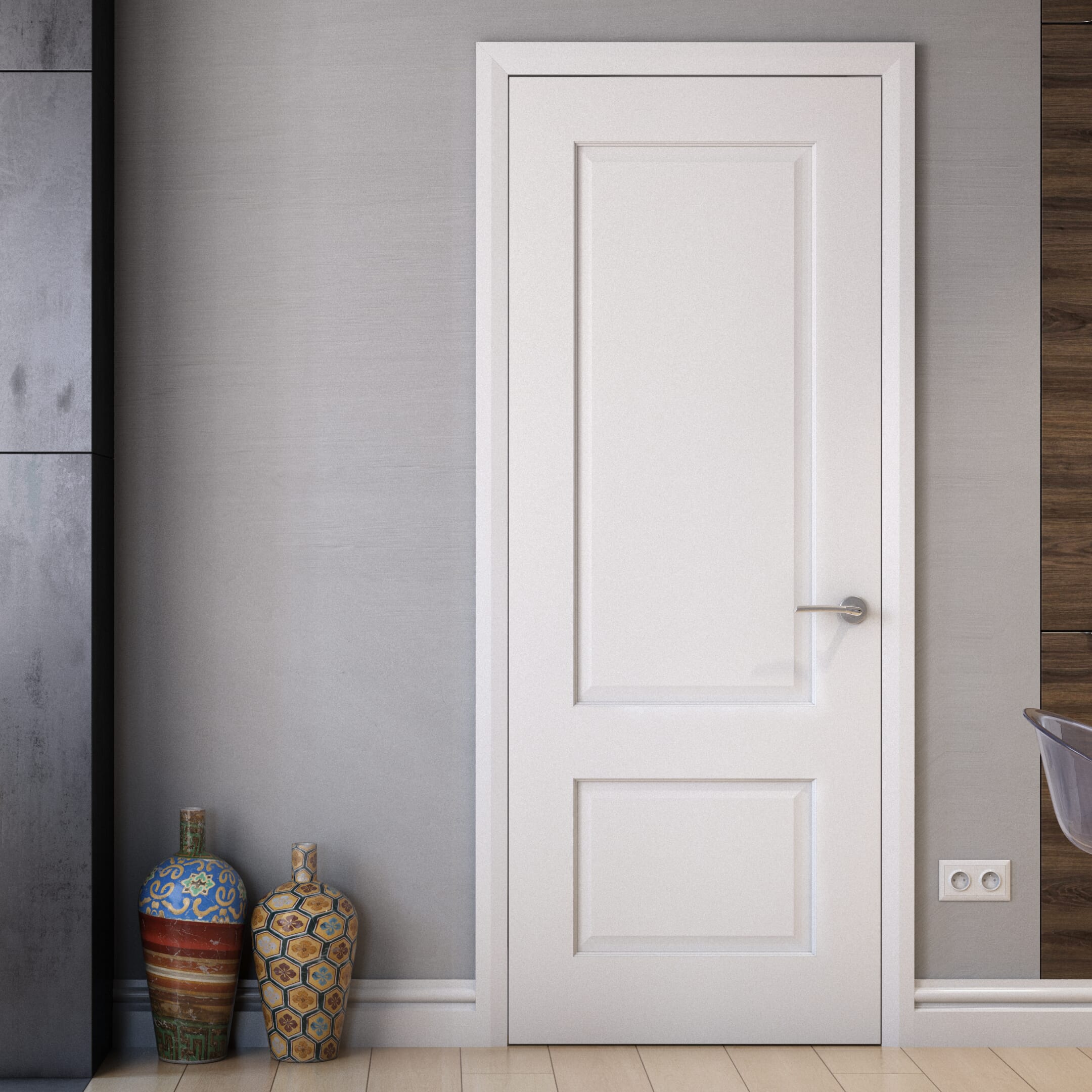 1981 x 838 x 44mm Grange 2 Panel White Internal Doors at Vibrant Doors
