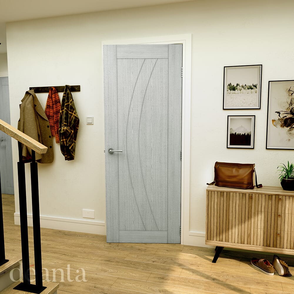 Ravello Light Grey Ash Prefinished Fire Door At Express Doors Direct