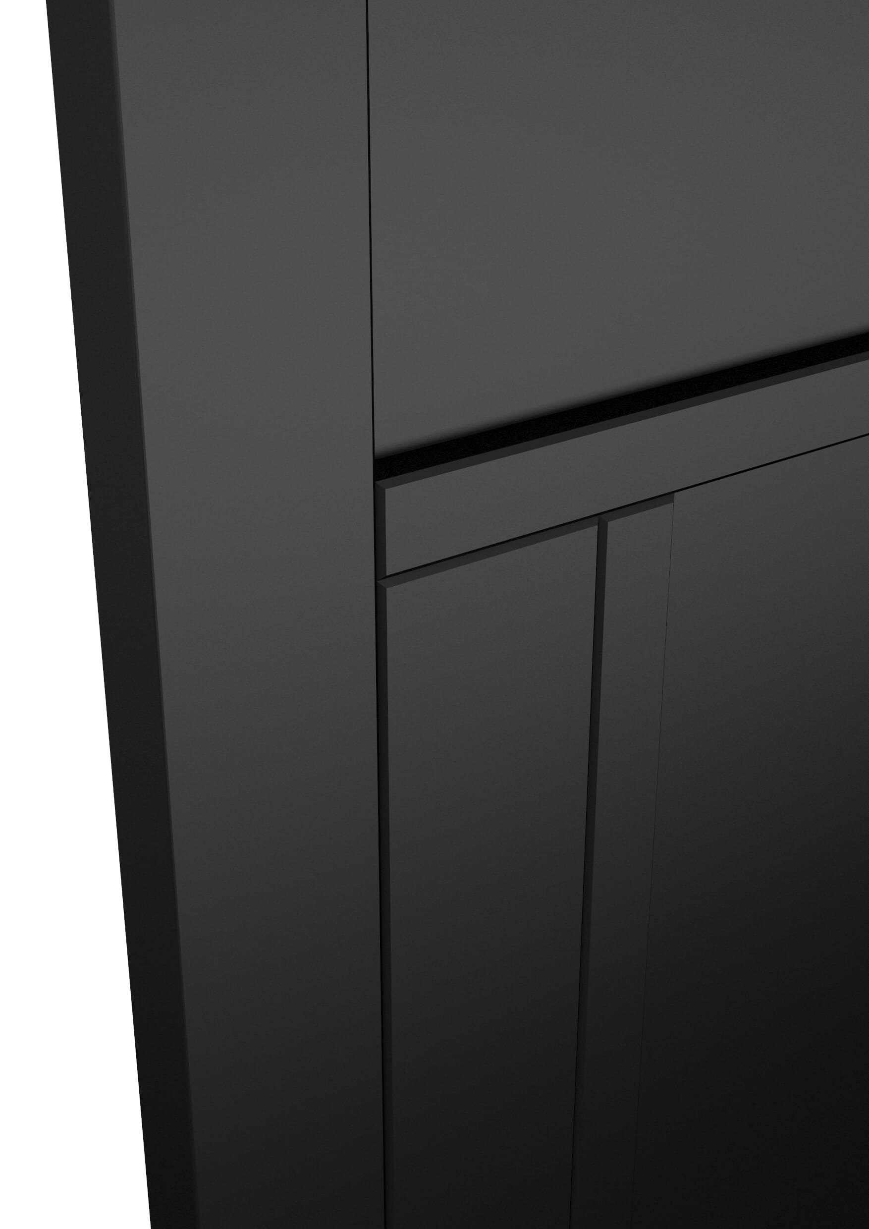 Heritage Black 3 Panel Fire Door at Vivid Doors