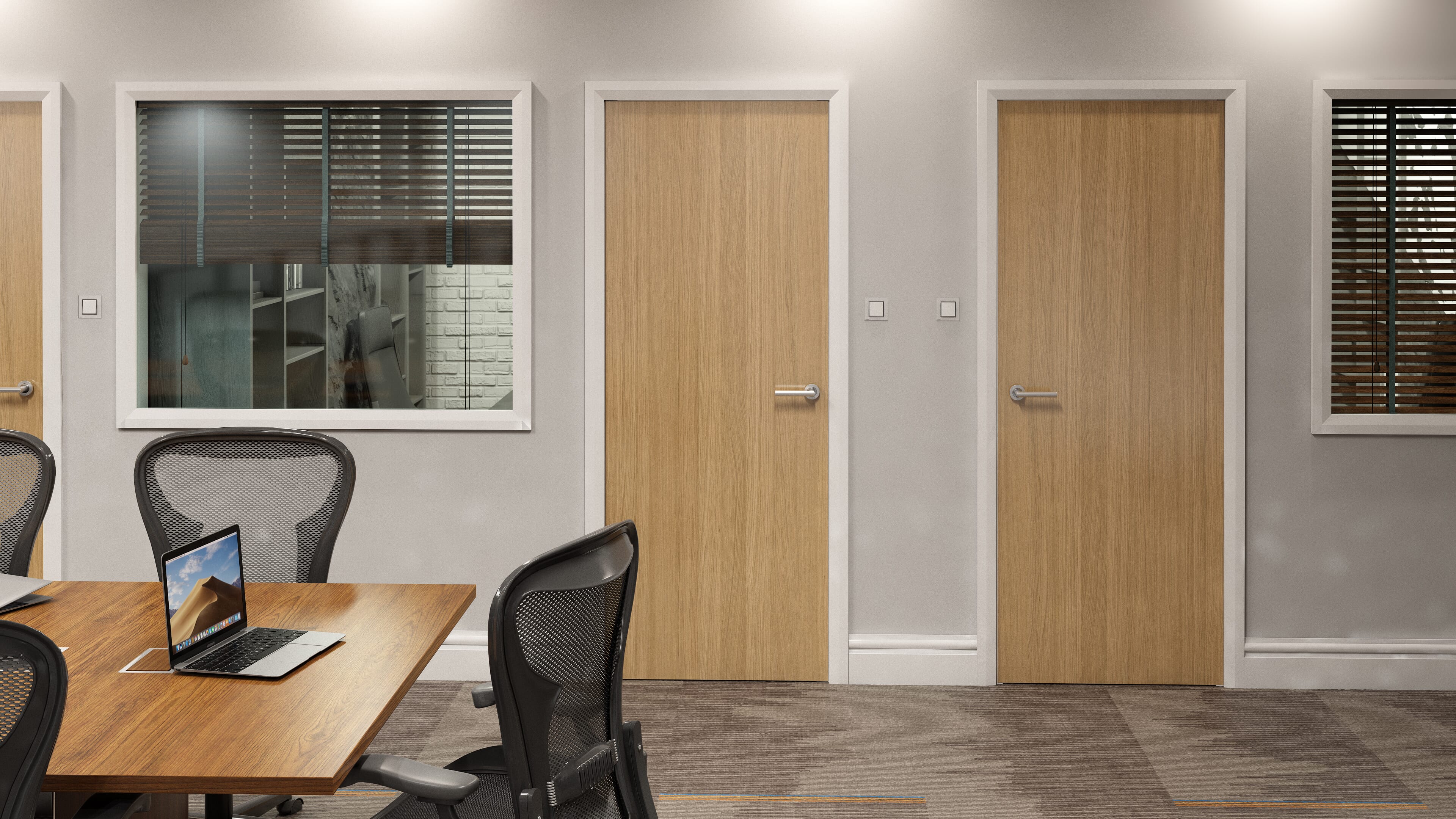 826x2040x44mm Flush Oak Prefinished Fire Door At Climadoor