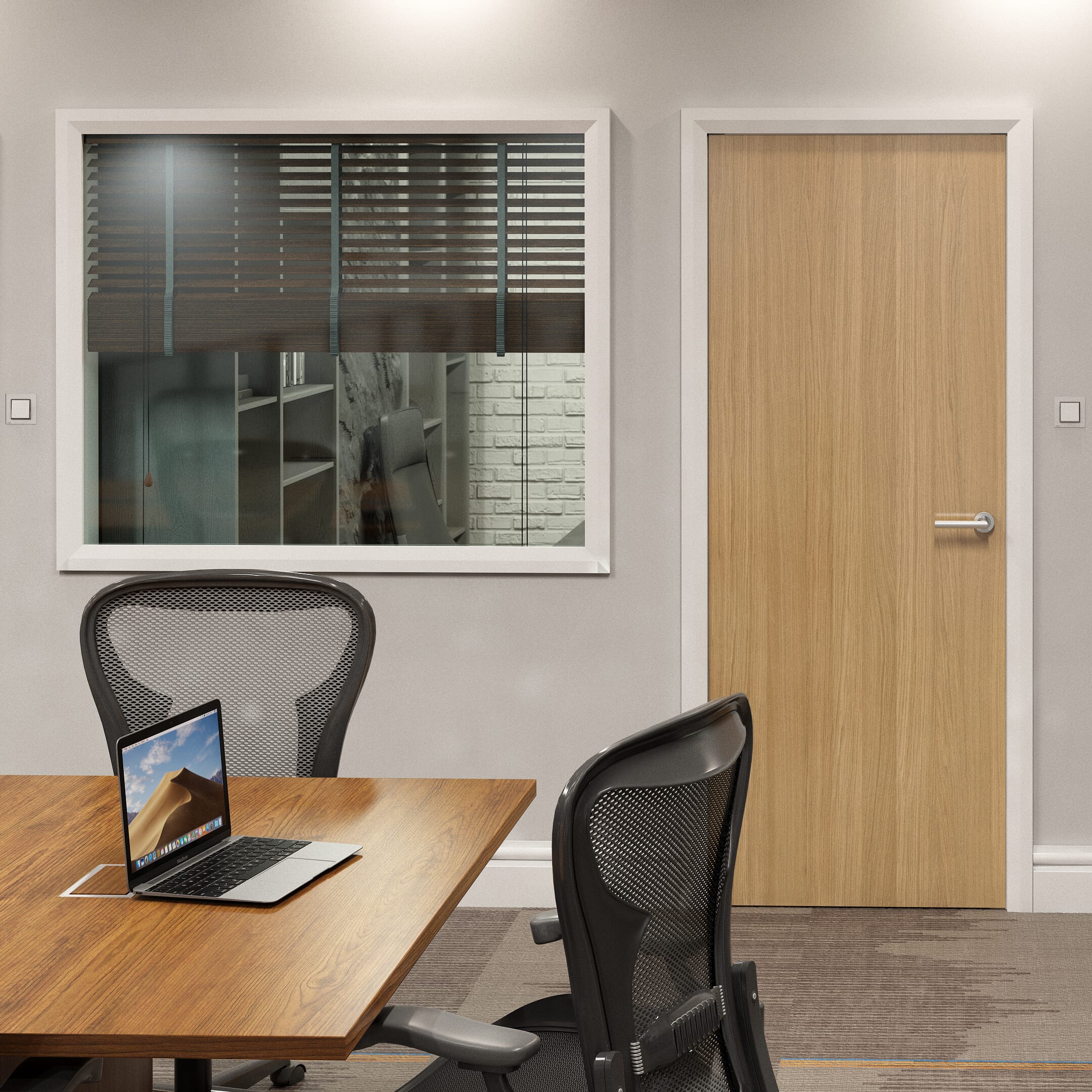 914x1981x44mm (36") Flush Oak Prefinished Solid Core Fire Door at ...