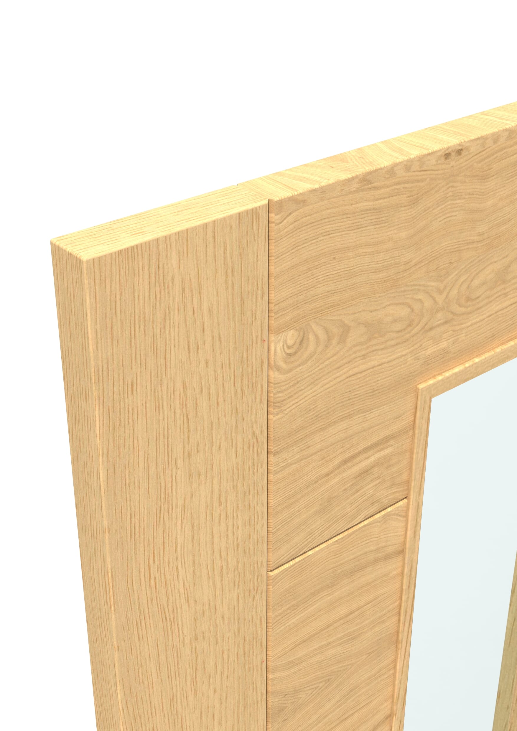 1981mm X 686mm X 44mm (27") Modern 7p Oak Clear Glazed - Prefinished ...