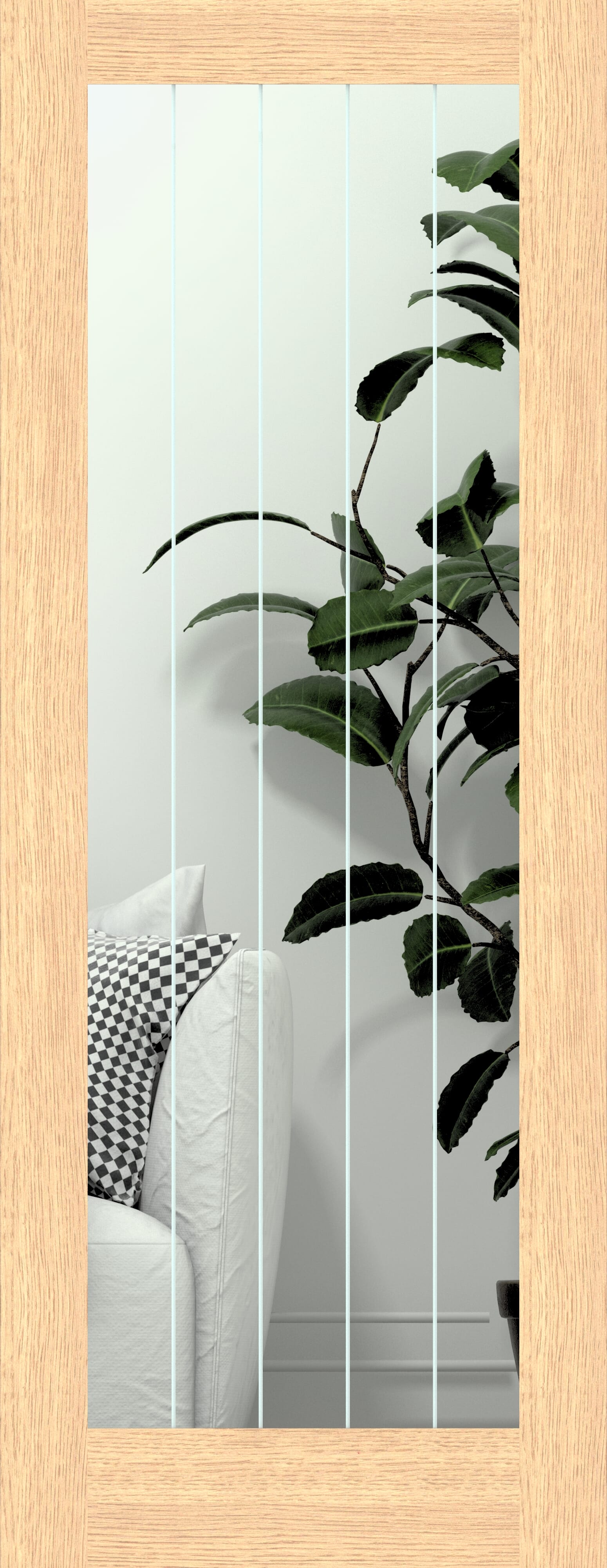 Mexicano Oak P10 Brilliant Cut Glazed Fire Door at Vivid Doors