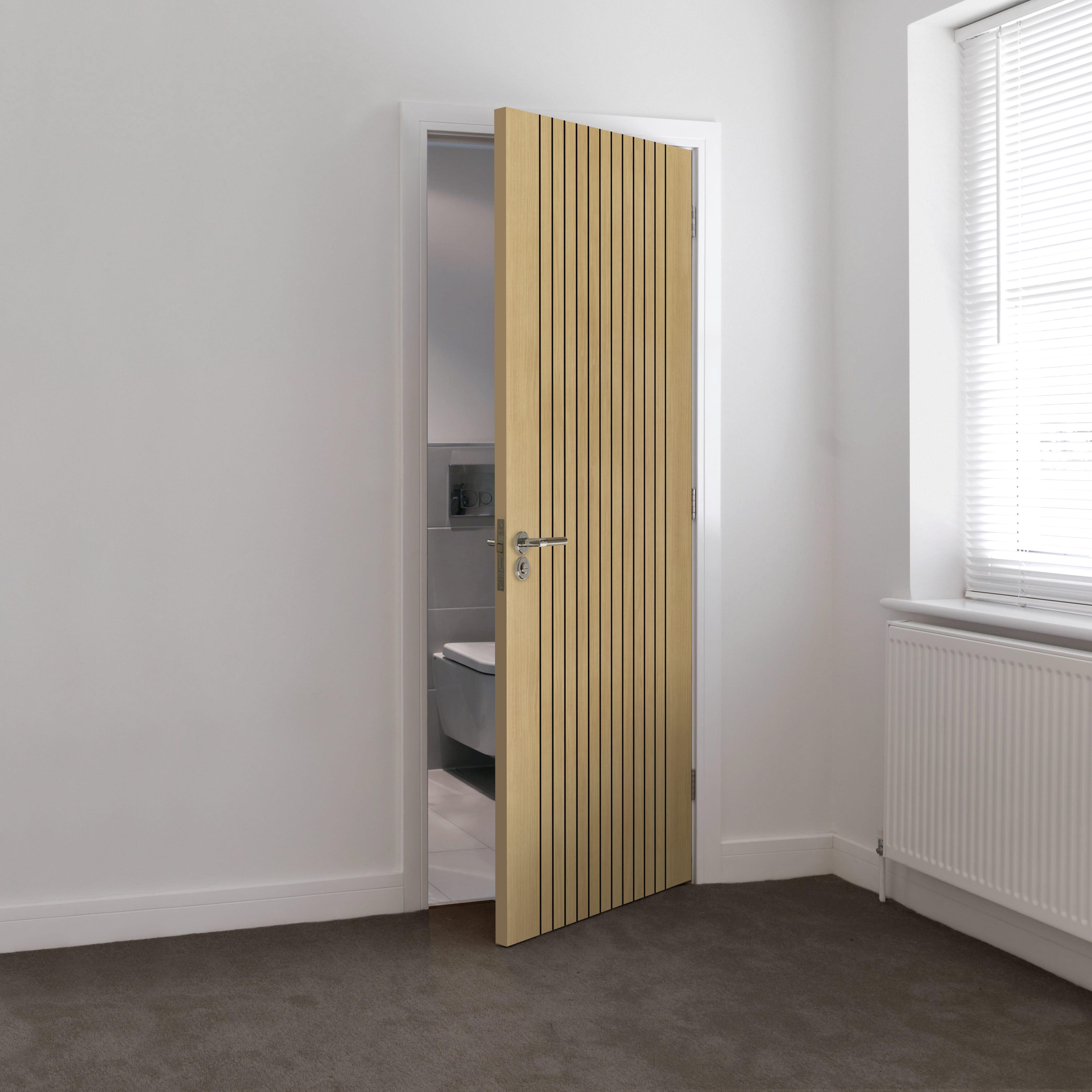 1981mm x 610mm x 44mm (24") Aria Oak Laminate Fire Door at Vibrant Doors