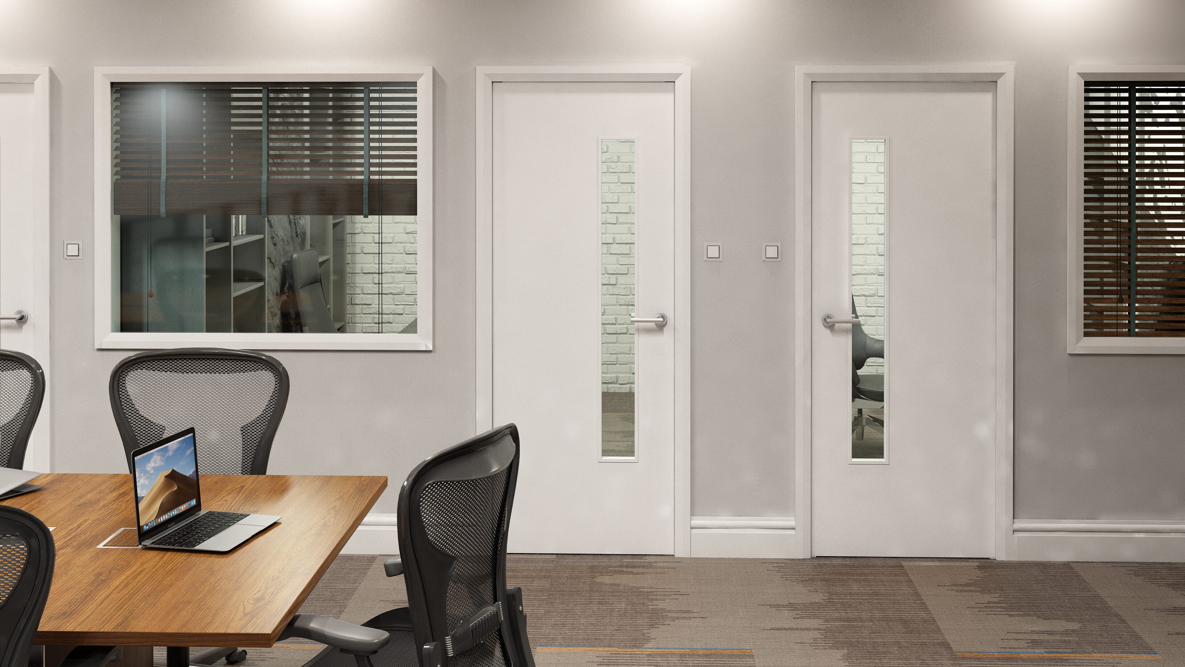 838x1981x44mm (33") Flush White Prefinished 1los Clear Glazed Fire Door ...