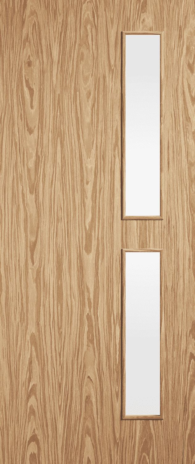 Flush Oak Prefinished 16g Clear Glazed Fire Door At Express Doors Direct