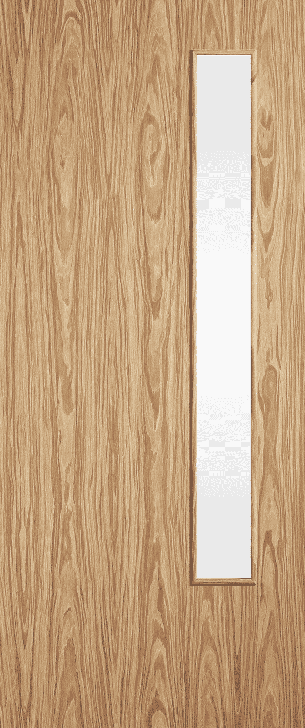 726x2040x44mm Flush Oak Prefinished 20G Clear Glazed Fire Door at ...