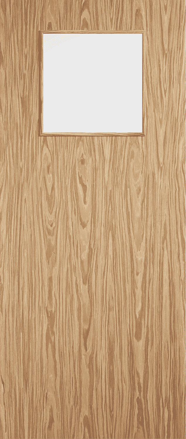 926x2040x44mm Flush Oak Prefinished 1G Clear Glazed Fire Door at ...