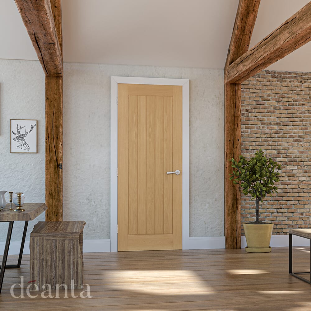1981x838x54mm (33") Ely Oak - Prefinished FD60 Fire Door at Vibrant Doors