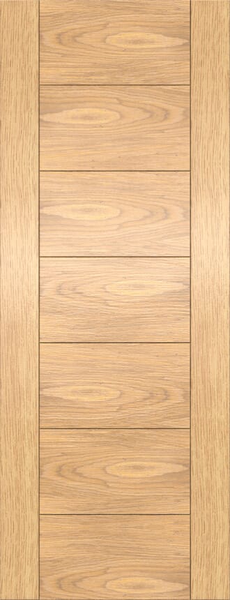 Modern 7 Panel Oak - Prefinished Fd30 Fire Door Set At Climadoor