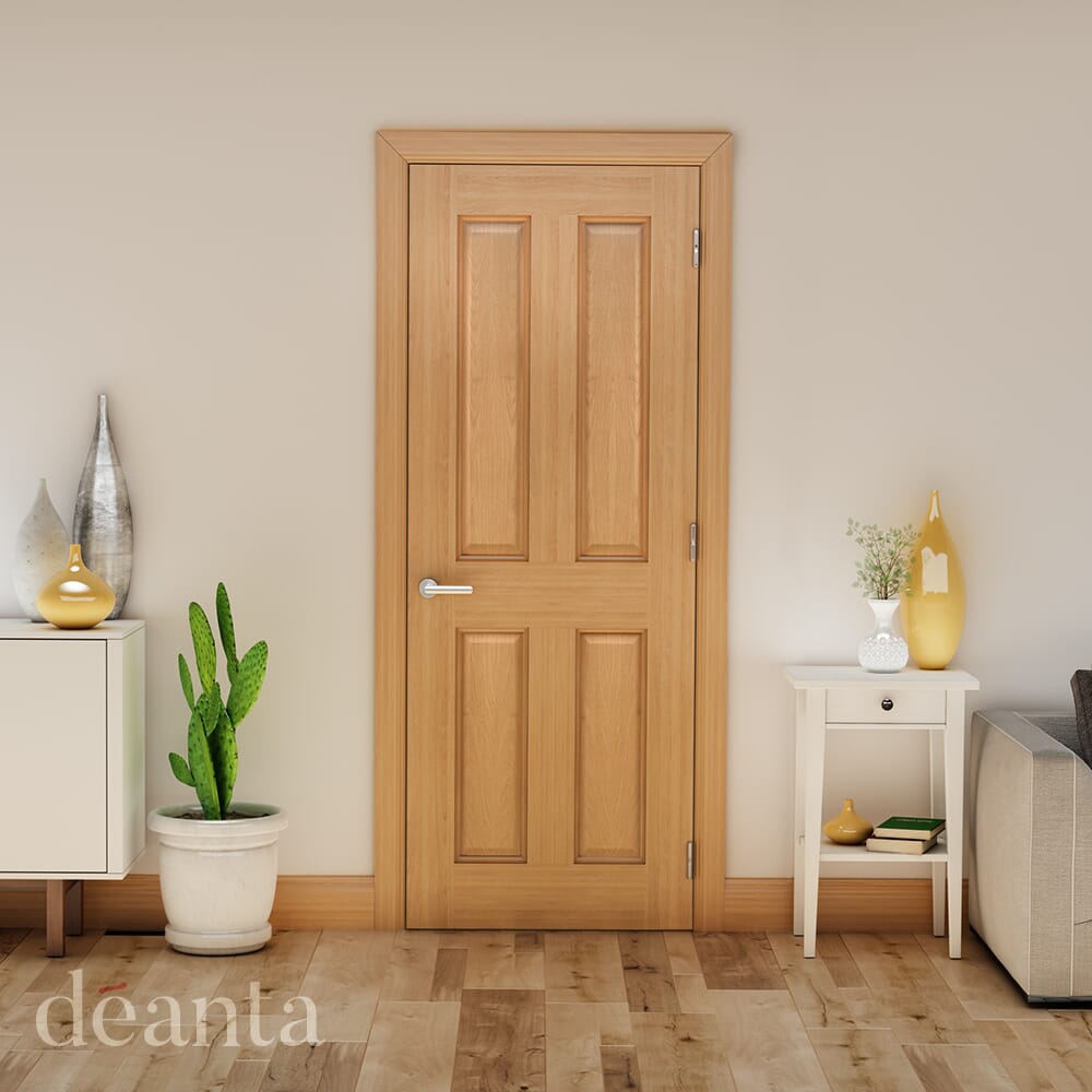 Bury 4 Panel Oak - Prefinished Internal Doors at Vivid Doors