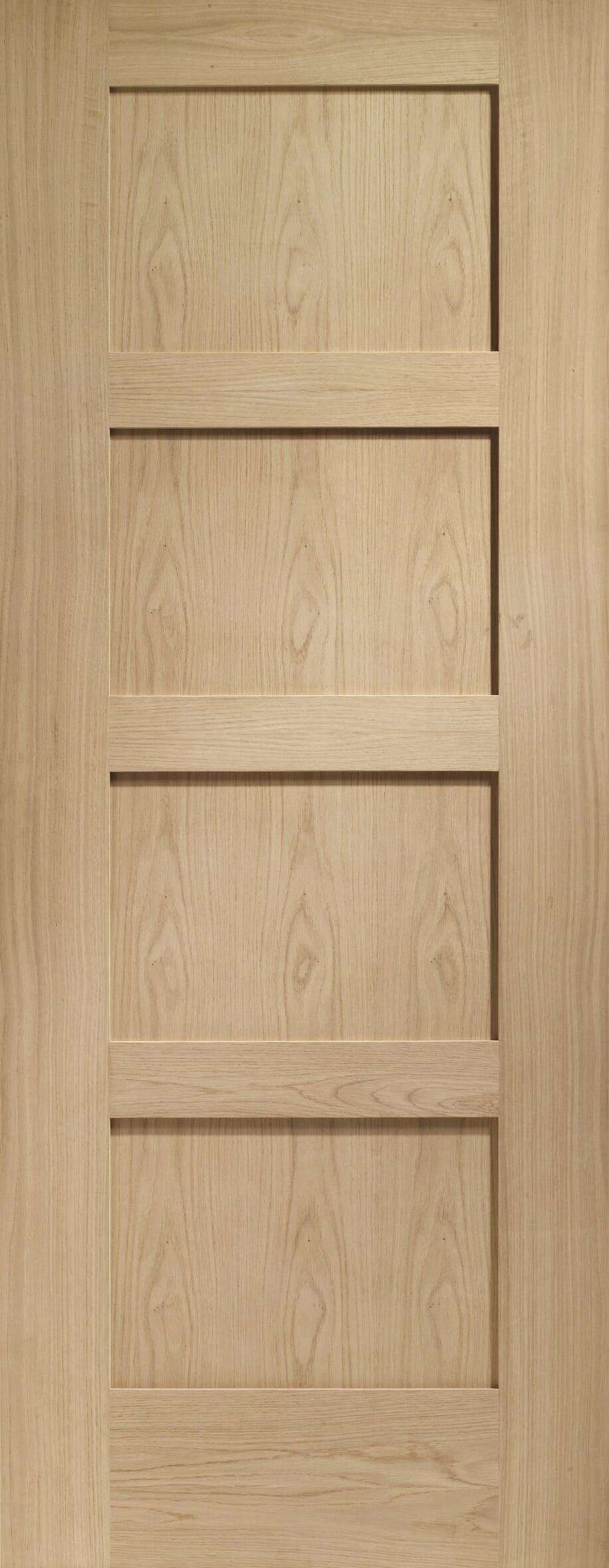726x2040x44mm Shaker 4 Panel Oak Door at Vibrant Doors