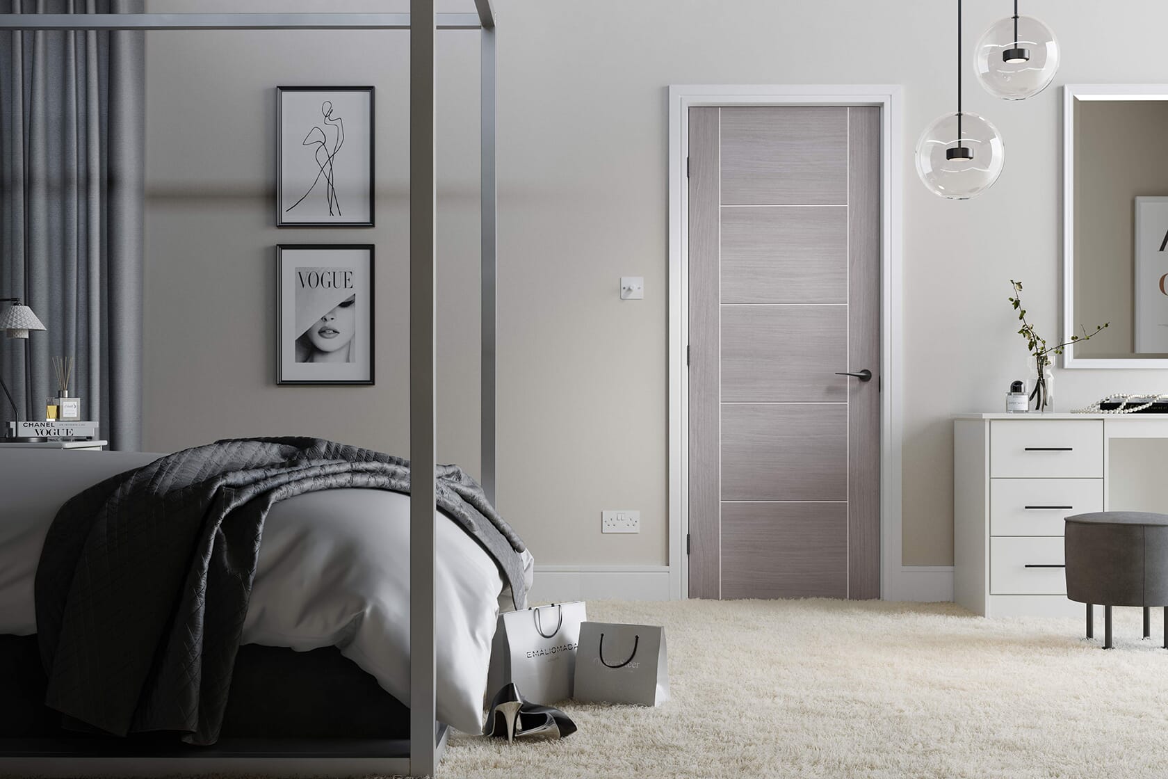 Vancouver Light Grey Laminate Internal Doors At Express Doors Direct