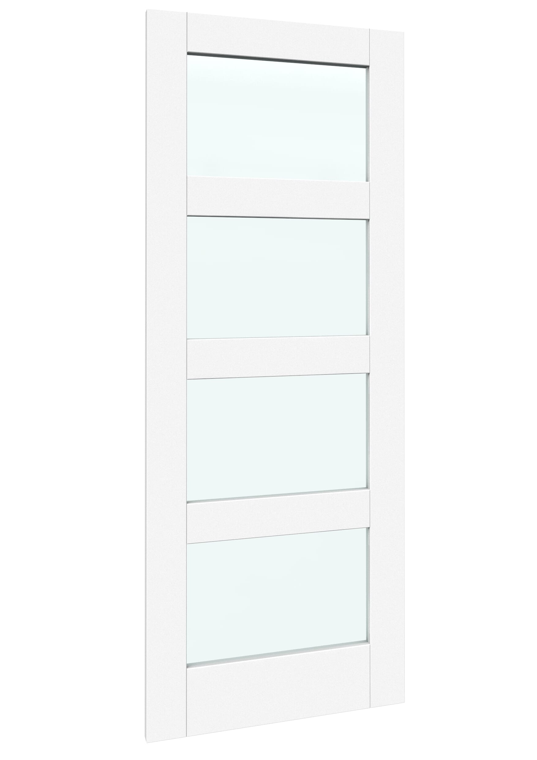 White Shaker 4L Clear Glass Internal Doors at Vivid Doors