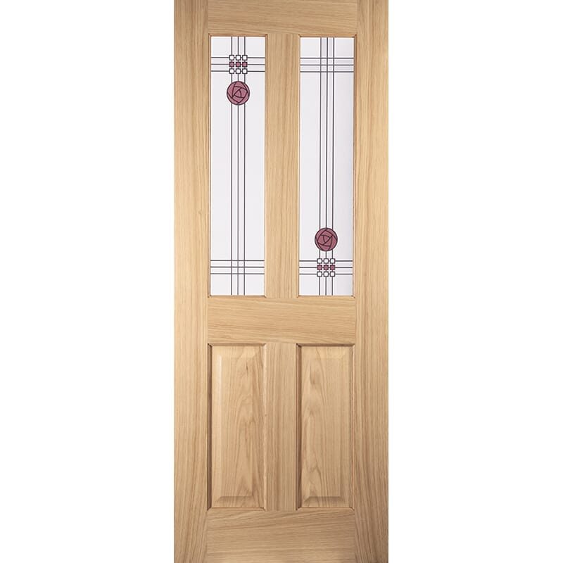 London Oak - Clear Glass Prefinished Door from Doors & More