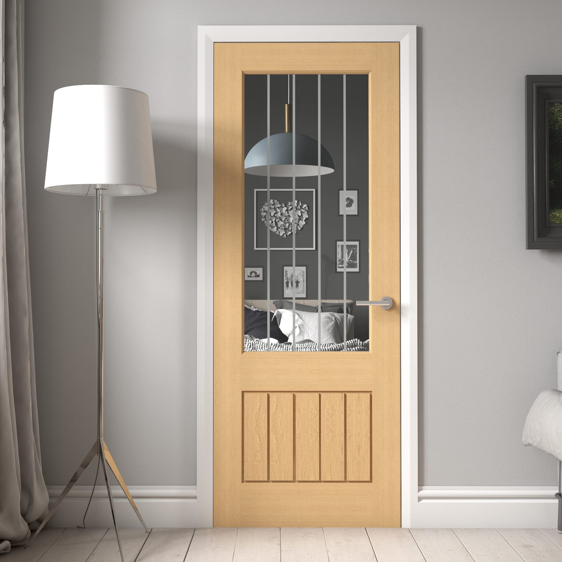 1981mm x 762mm x 35mm (30") Mexicano Oak 2XG Glazed - Prefinished ...