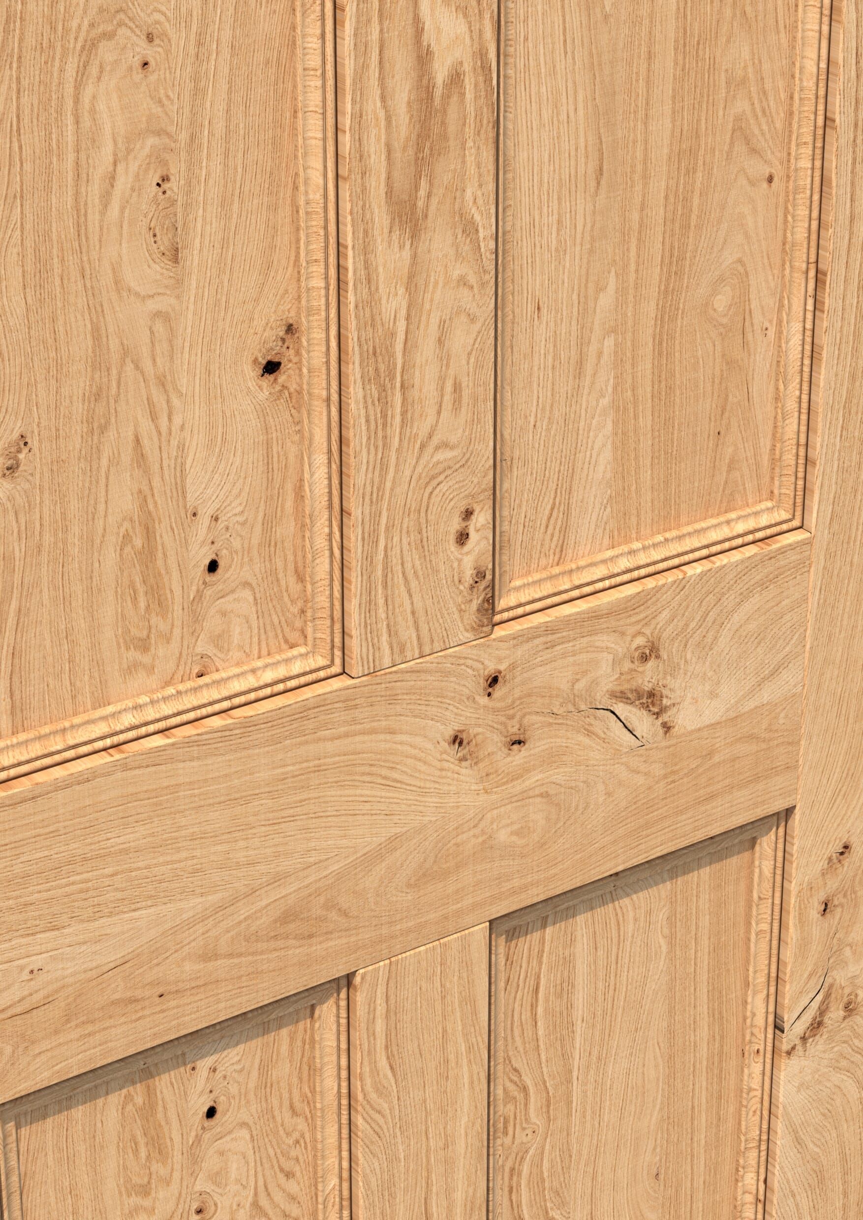 2032mm x 813mm x 35mm (32") Rustic Oak Edwardian 4 Panel - Prefinished ...