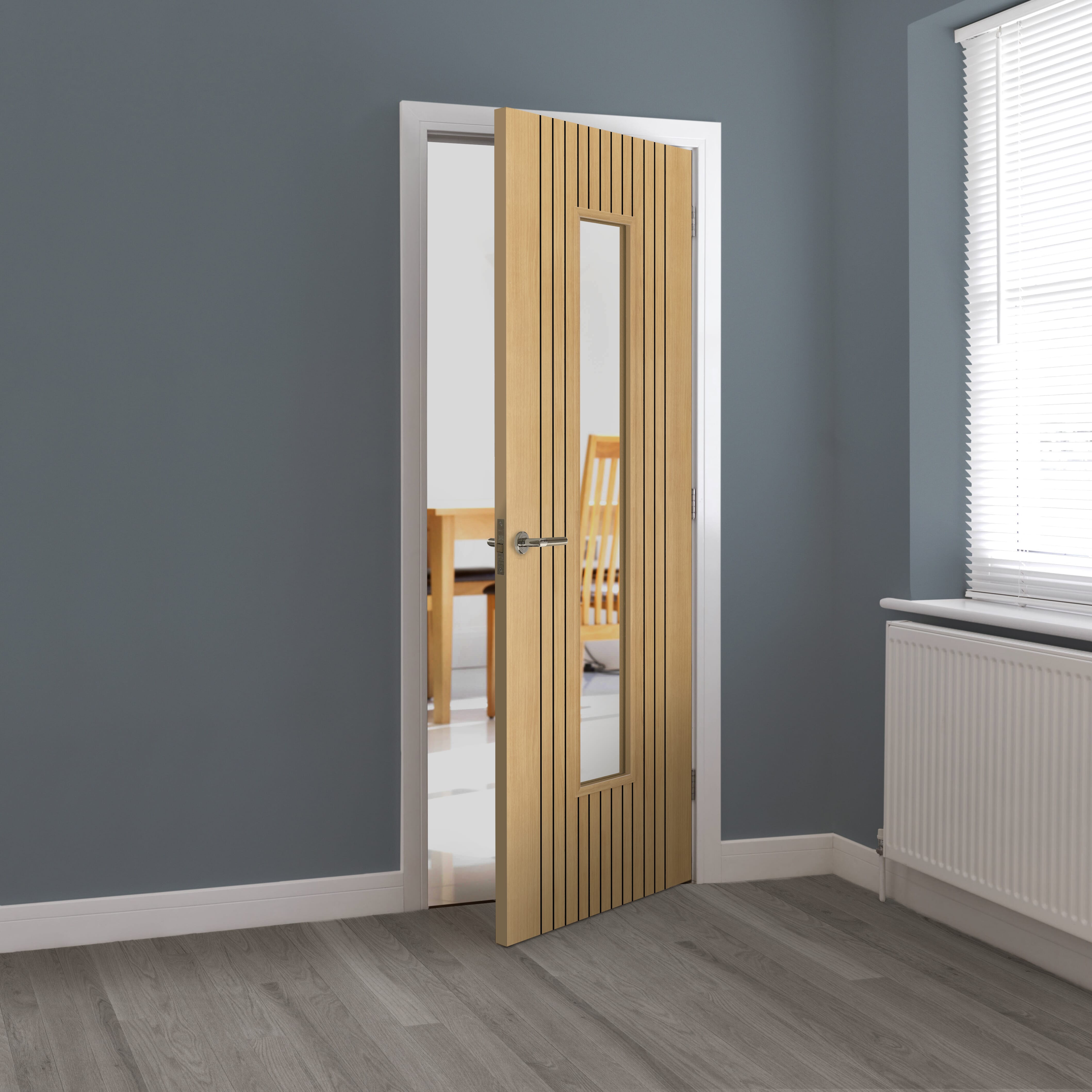 1981mm x 762mm x 35mm (30") Aria Oak Glazed Laminate Internal Doors at ...