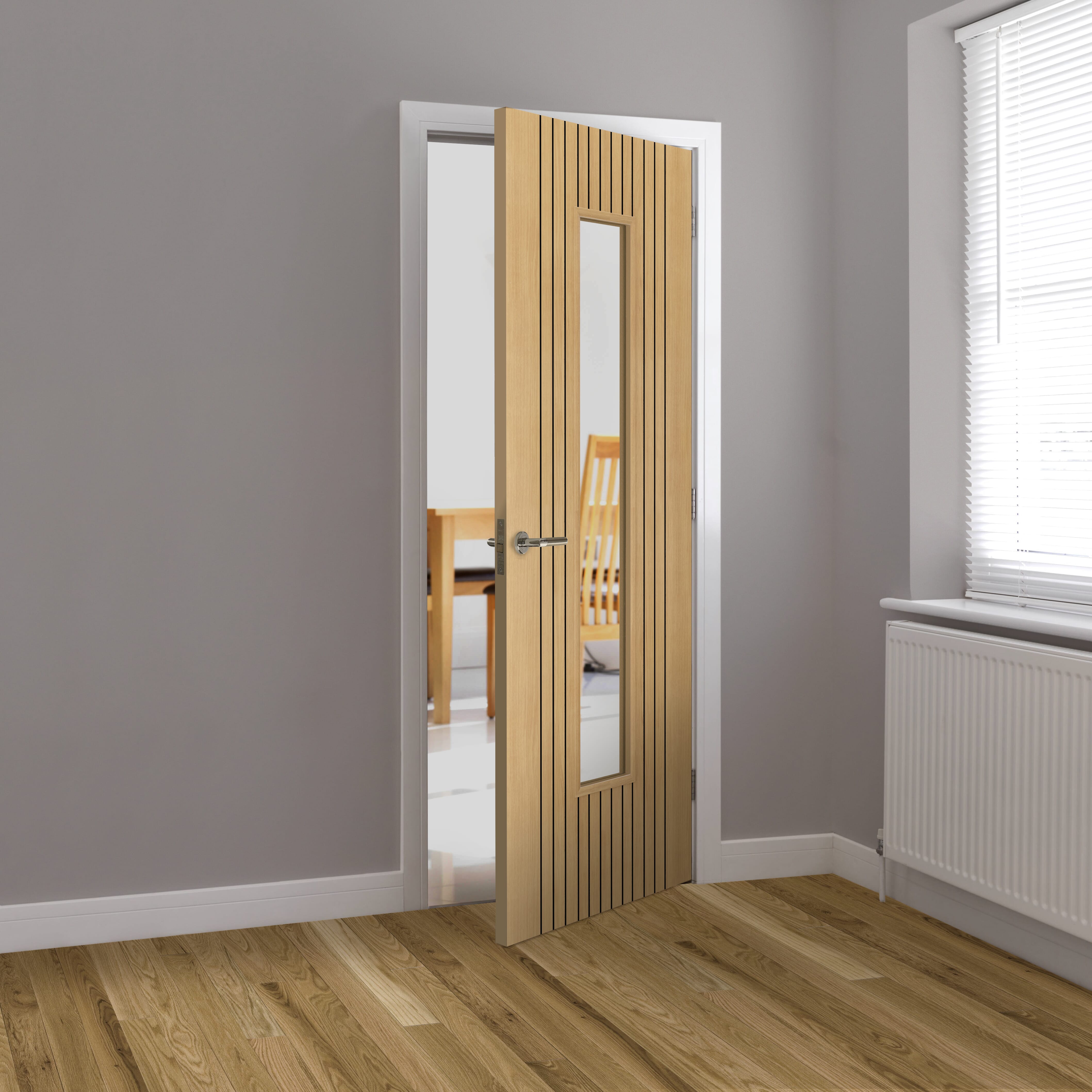 1981mm x 610mm x 35mm (24") Aria Oak Glazed Laminate Internal Doors at ...