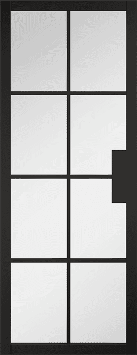 762x1981x35mm (30") Malvern Black - Clear Glass Internal Doors at ...